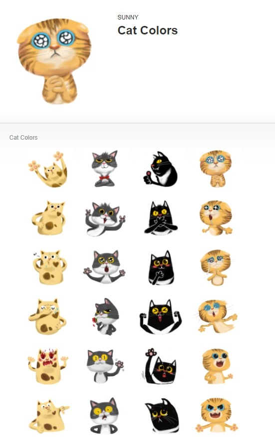 ArtStation - Cat Colors - LINE STICKERS DESIGN