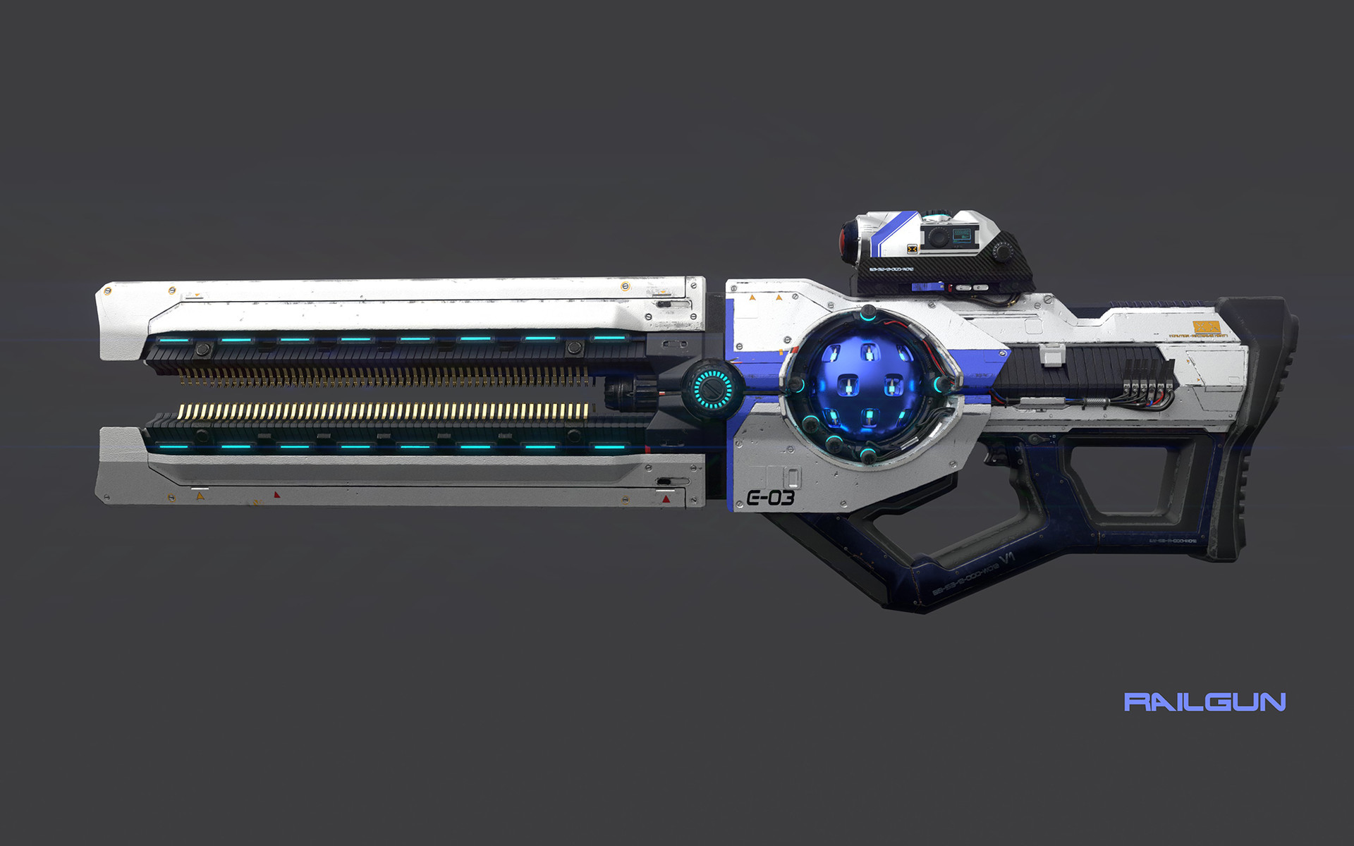 ArtStation - RailGun_B/W variation