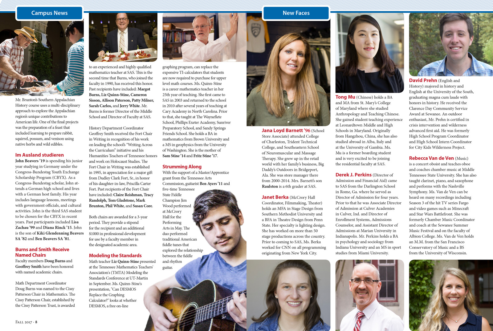Jess Burns - St.Andrew's Alumni Magazine Layout
