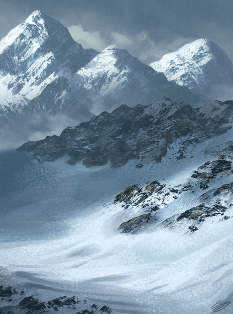 ArtStation - Snowy mountains