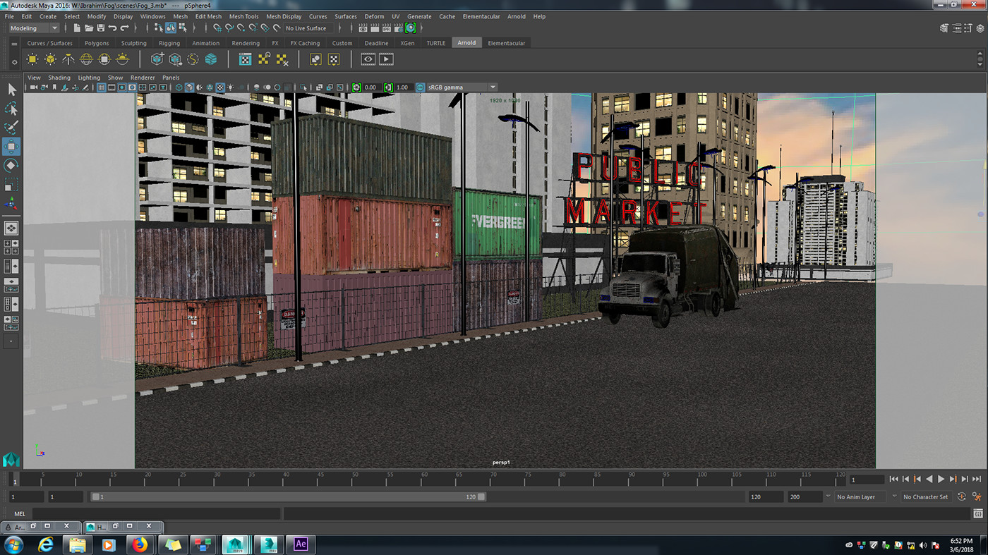 Ibrahim zainuddin - Atmosphere Volume and light study in Maya Arnold