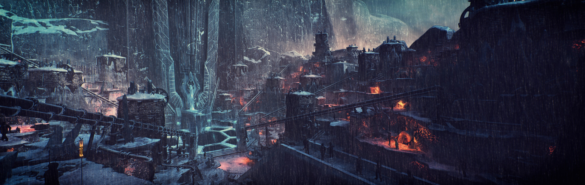 ArtStation - Ice village. Location: Icy pillars. Wooden world. 02