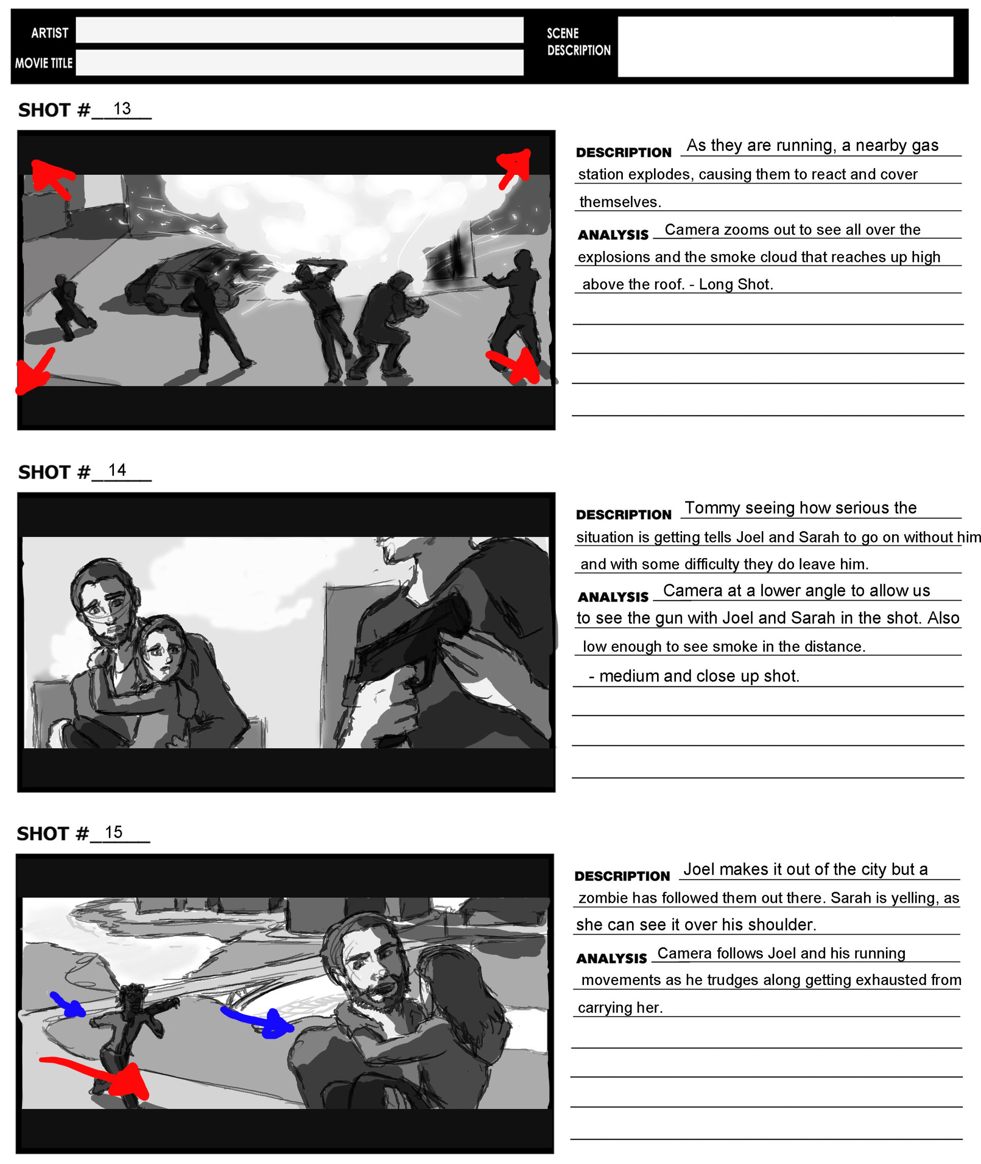 Erica Wilks - The Last of Us Storyboards