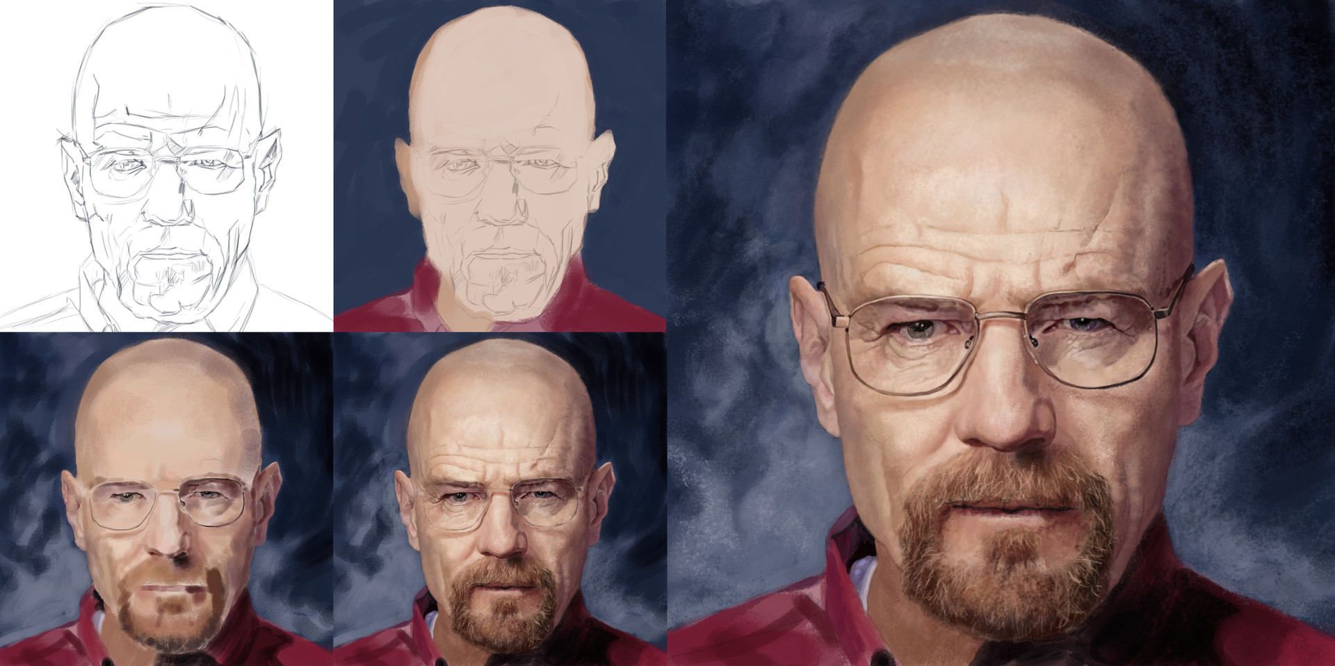 ArtStation - Portrait Of Bryan Cranston (from "Breaking bad")