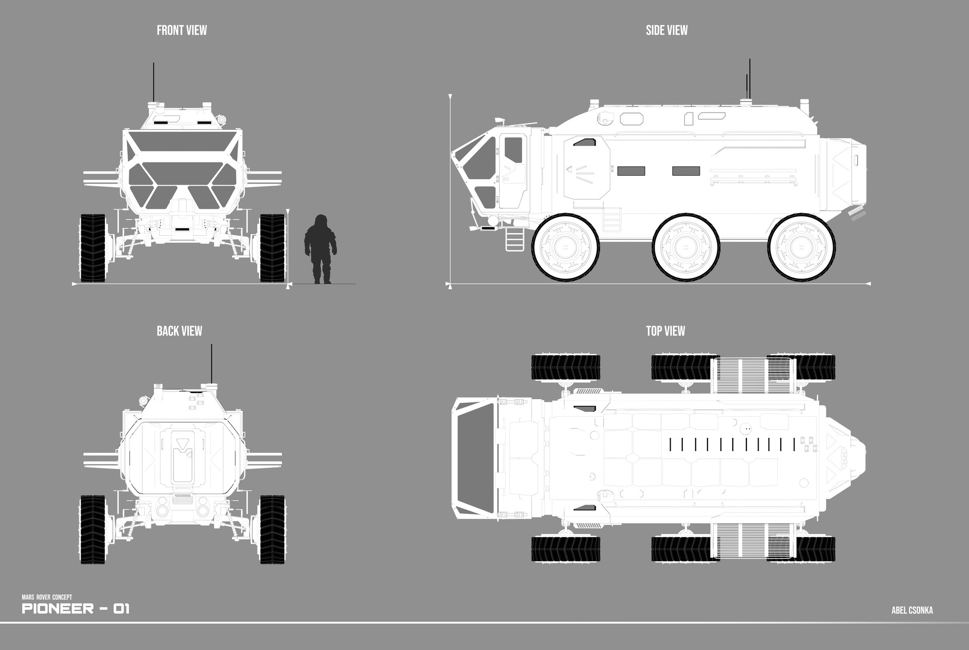 mars rover side view