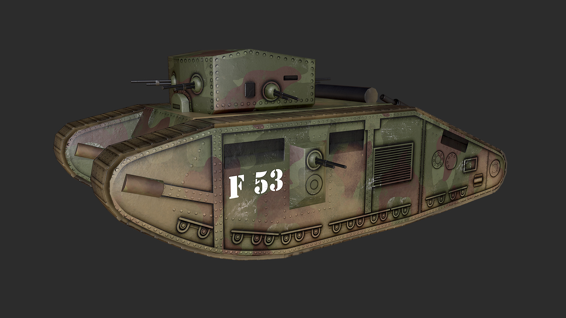 Midhun p Mathews - Mark Tank LowPOly Mobile game Model