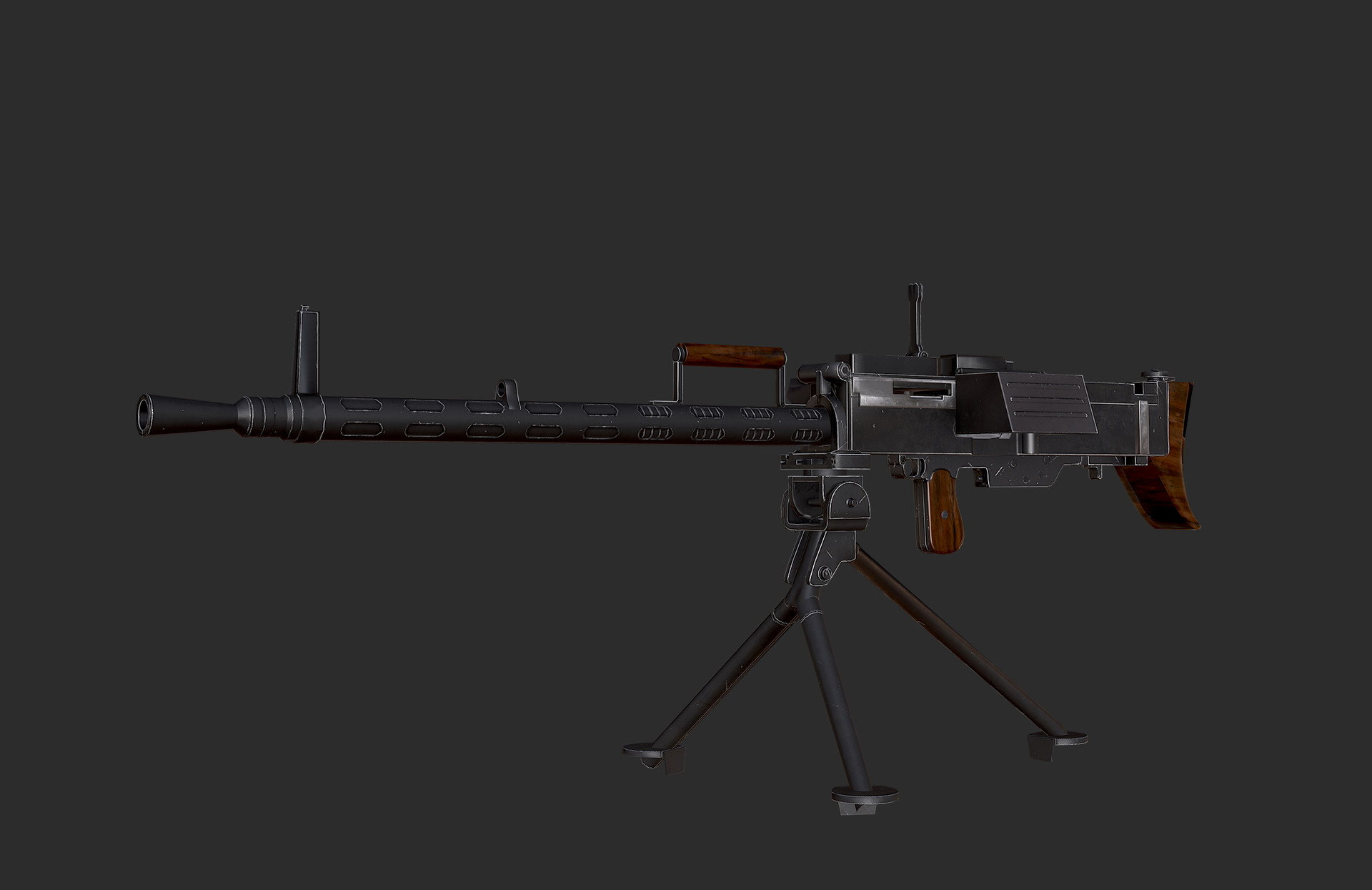 Midhun p Mathews - Bergmann MG15 nA Gun LowPoly for mobile Game