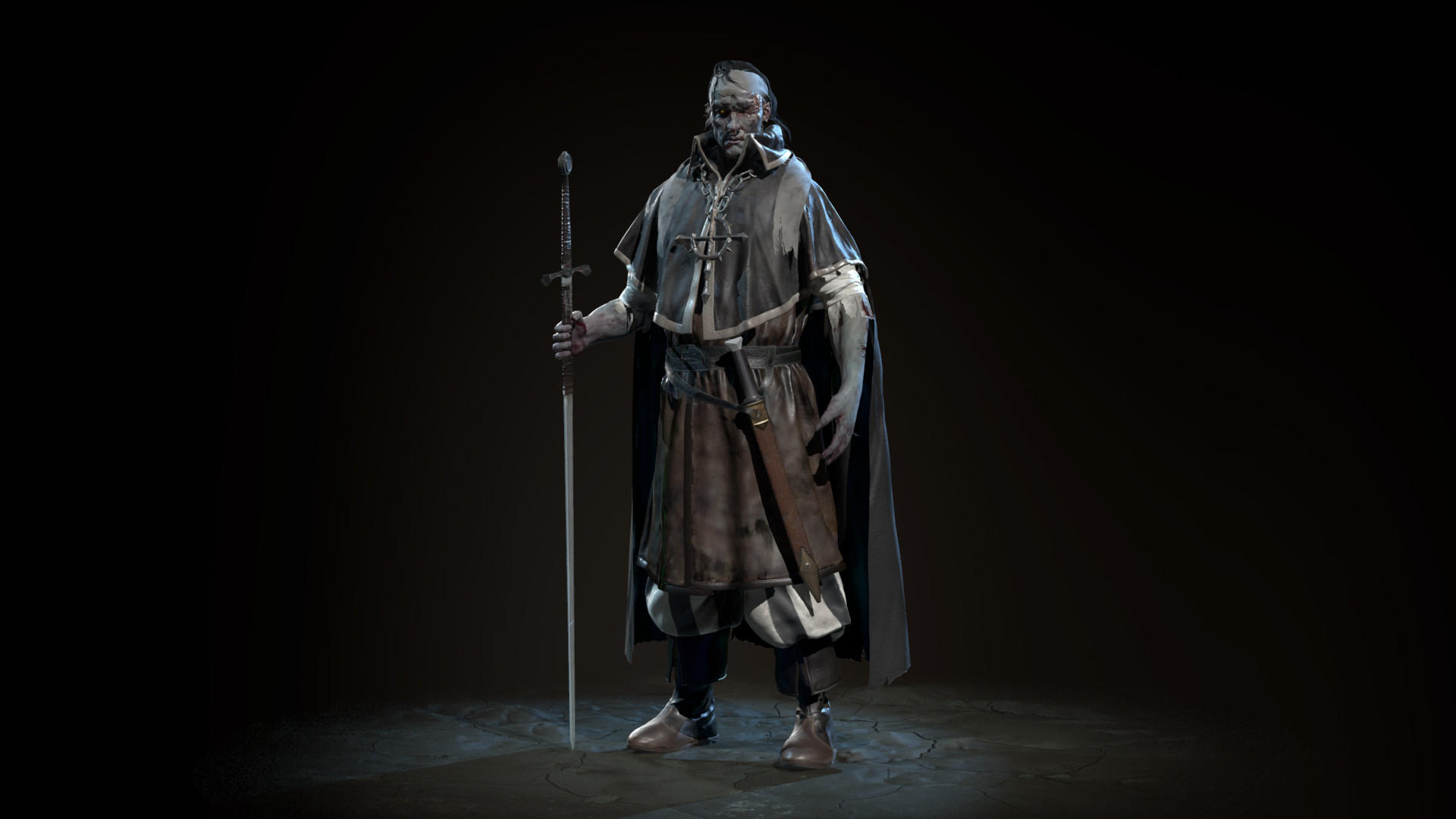 ArtStation - 游戏角色线下班学生作品 僵尸牧师 Zombie Priest