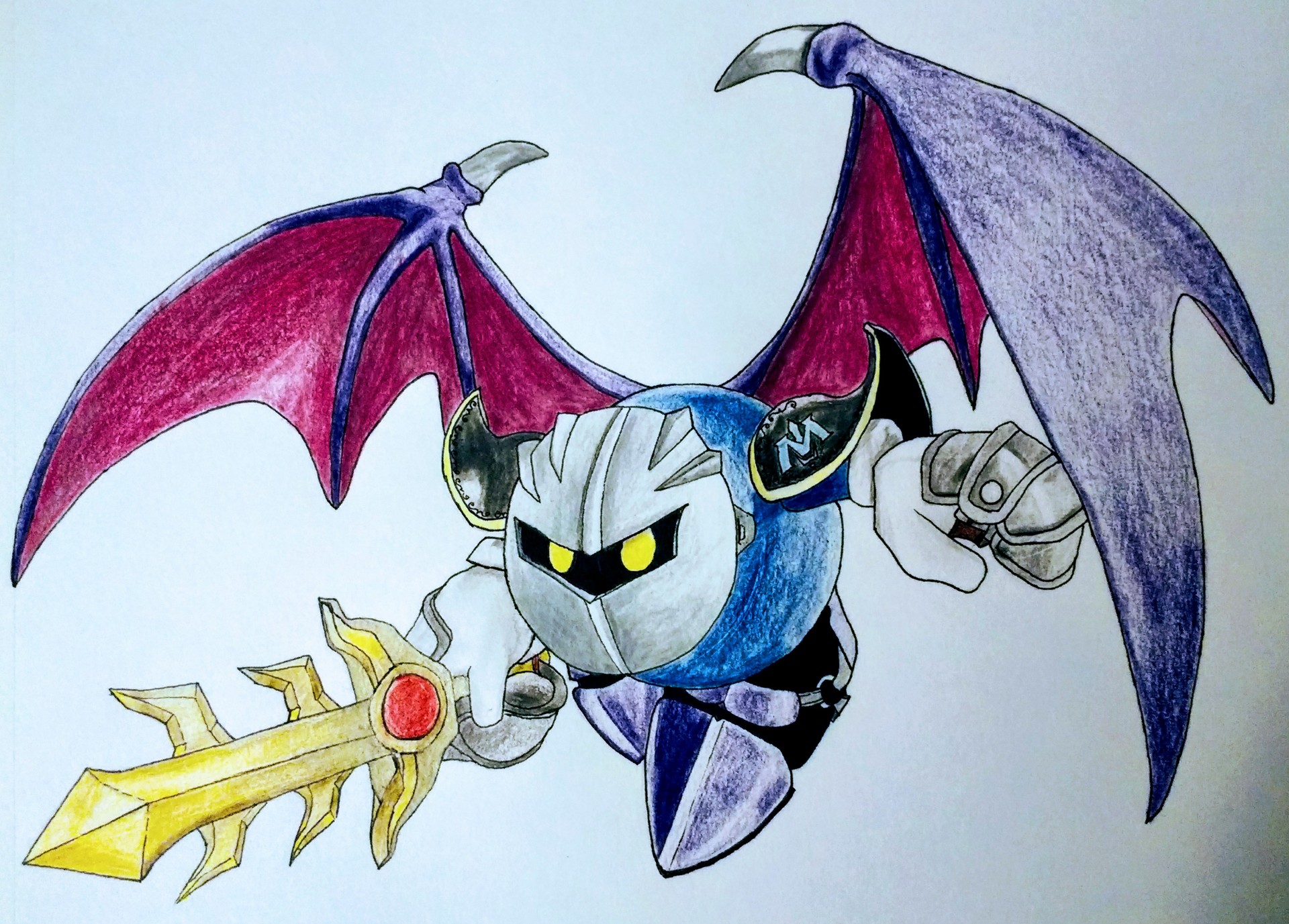 how to draw meta knight from kirby