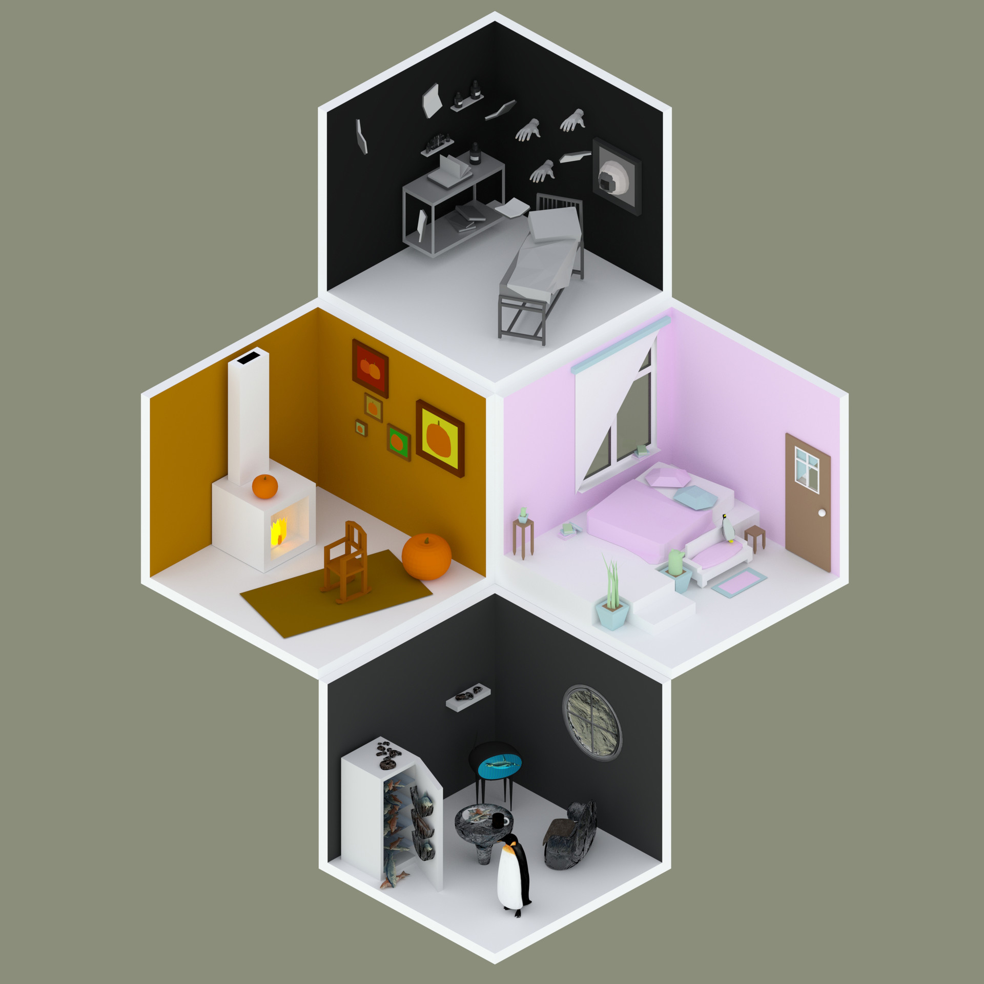 ArtStation - Isometric rooms