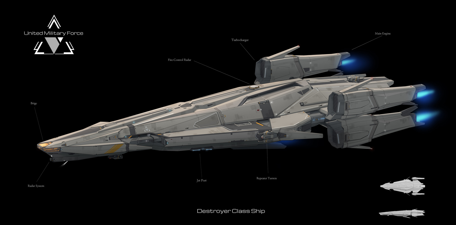 ArtStation - Spaceship Design - Destroyer Class Ship