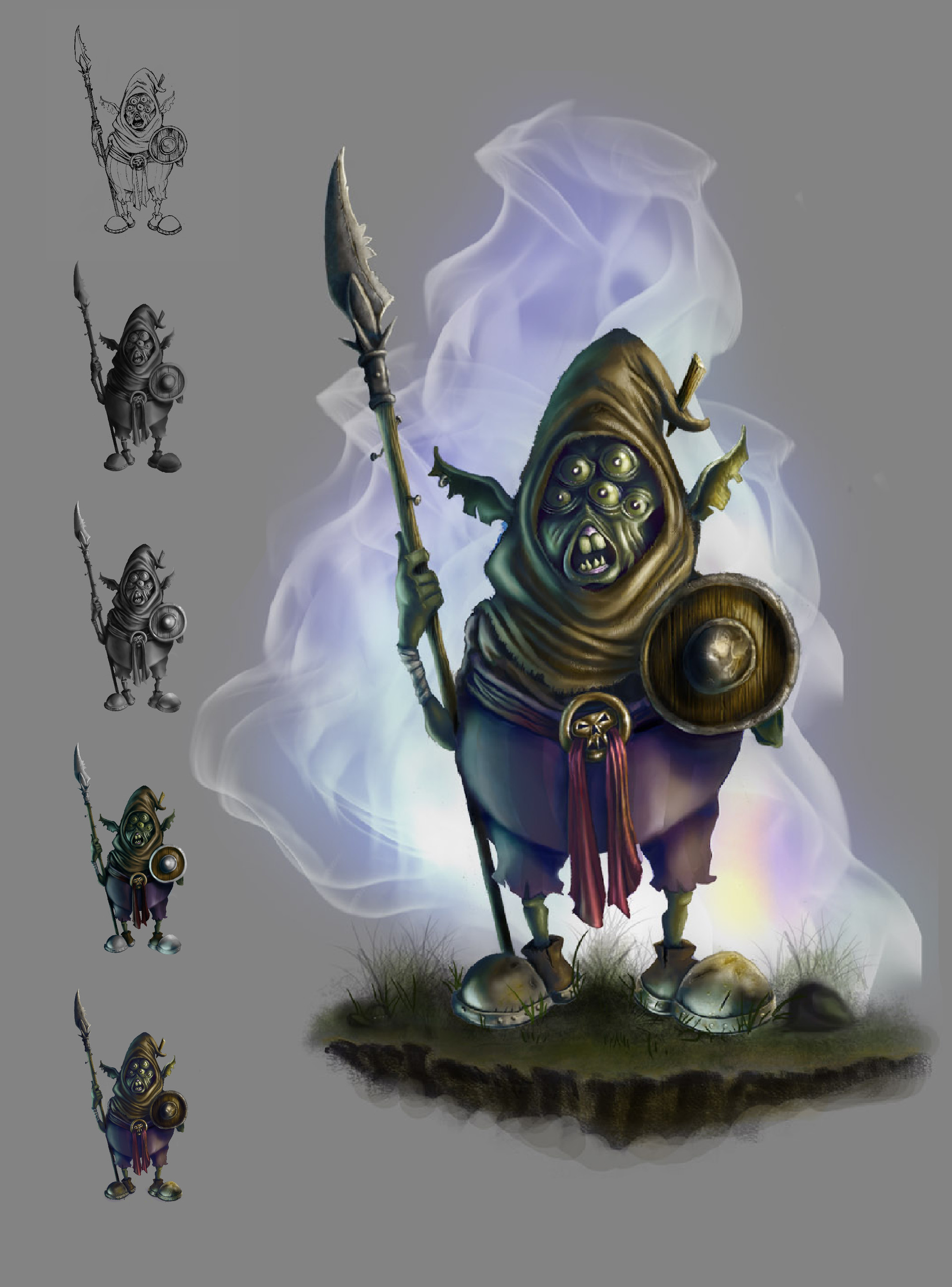 Rodro Ilustrador - Armed monster with many eyes