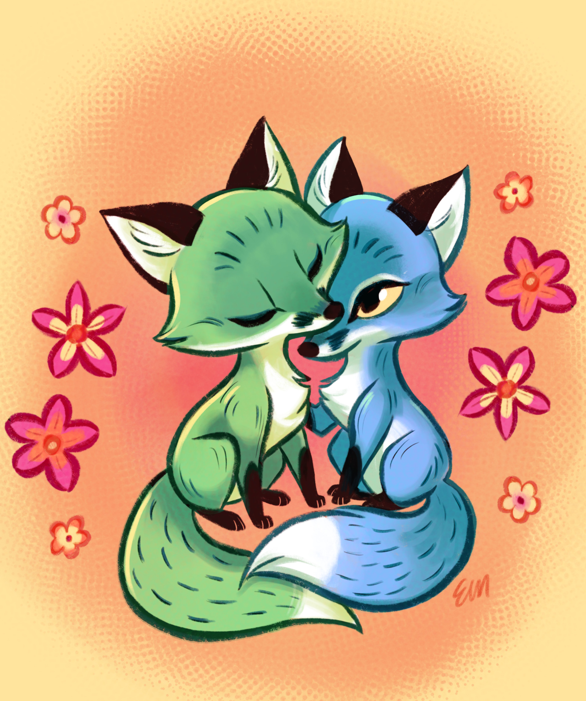 ArtStation - Springtime Foxes