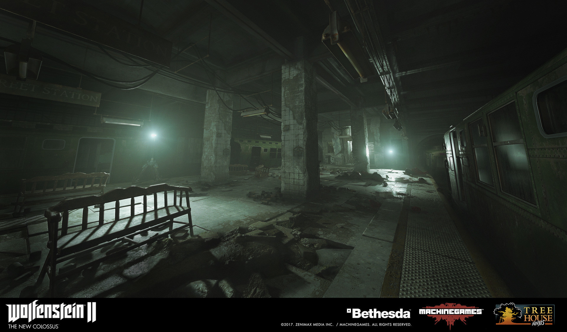 Treehouse Ninjas - Wolfenstein 2 - Manhattan Subway Environment Art