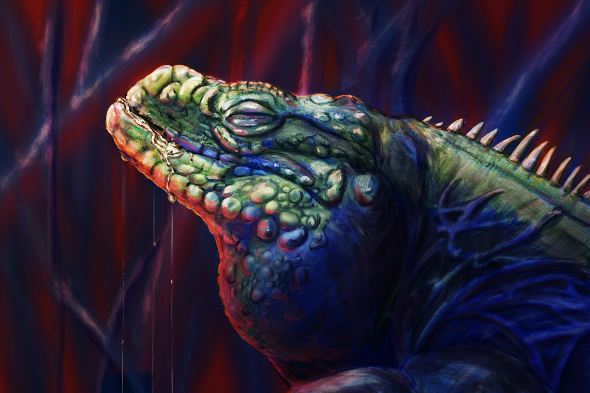 ArtStation - Lounging iguana