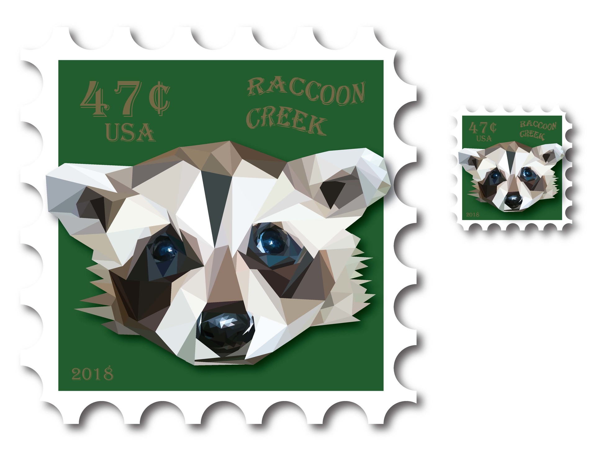ArtStation - Low Poly Raccoon Stamp