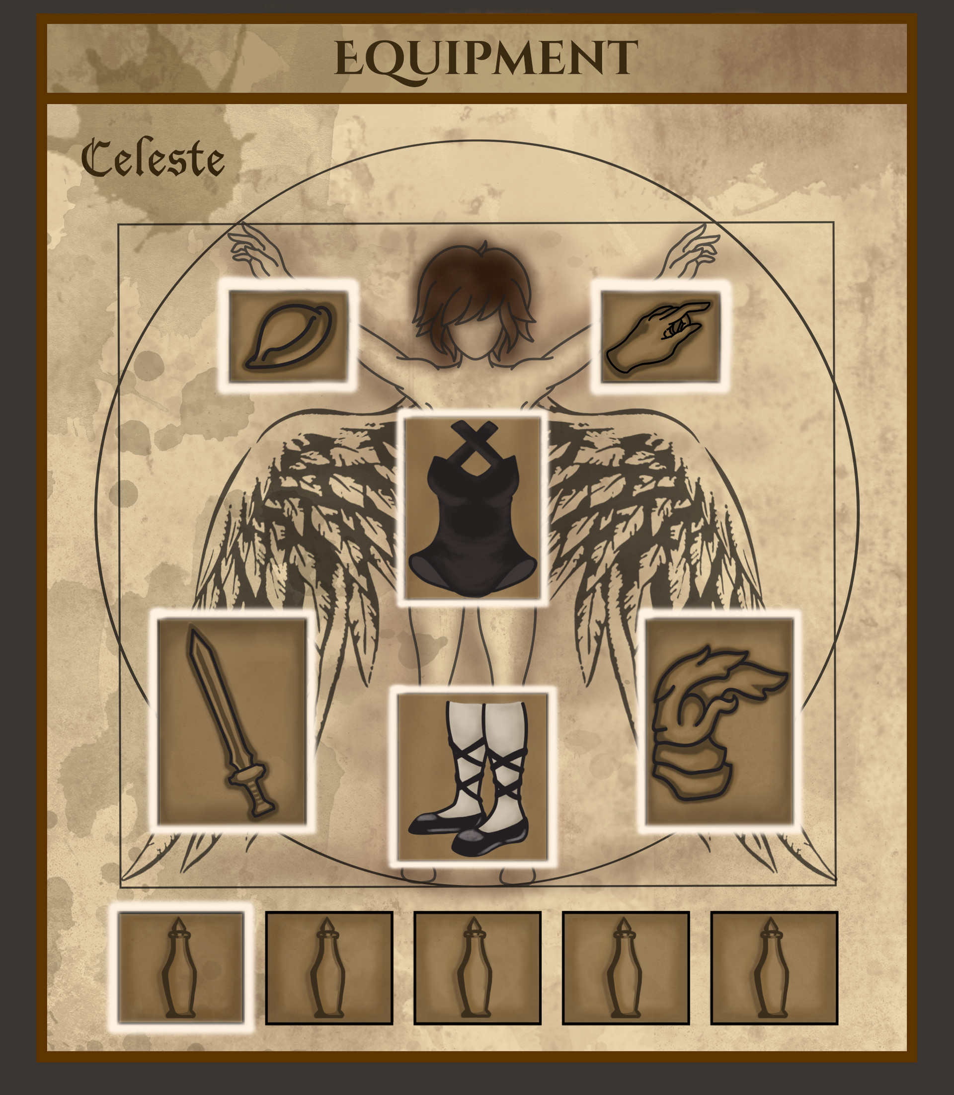 ArtStation - Thy Fallen Angel game concept - Equipment Interface Design