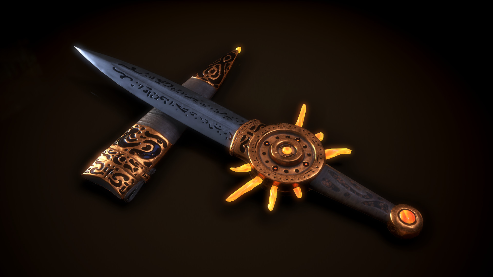 ArtStation - Dagger with Crystals