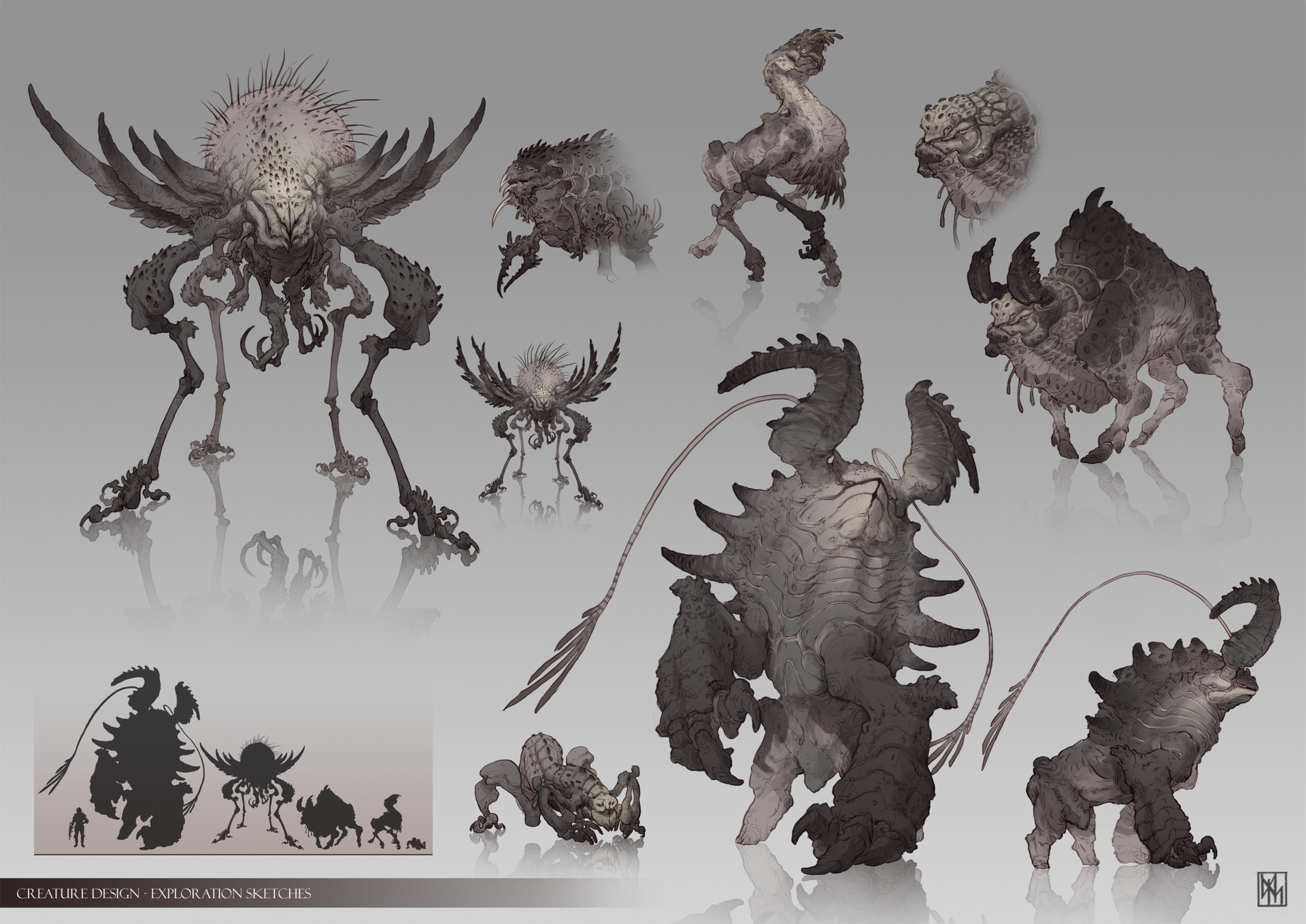 ArtStation - Creature design sketches and thumbnail research
