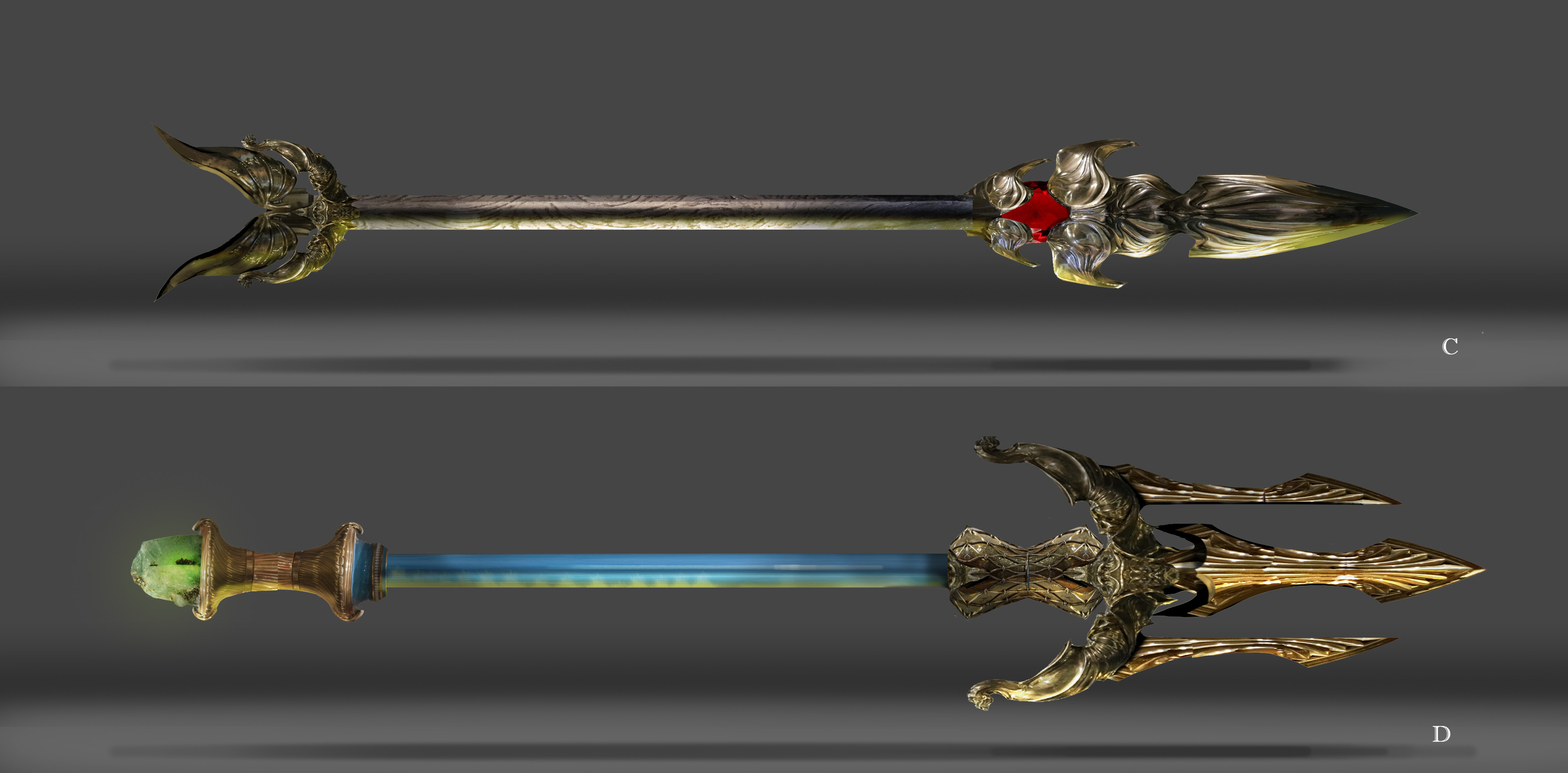 marco nelor - Modular Aquaman Trident Concepts