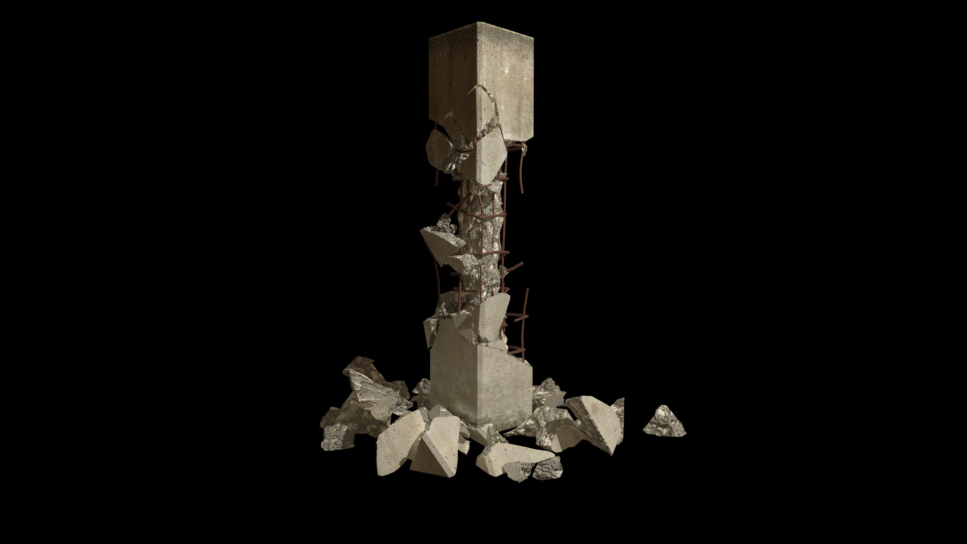 ArtStation - Ruined concrete column