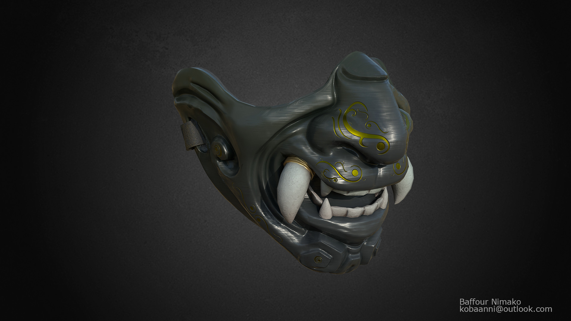 ArtStation - Half Face Samurai mask WIP