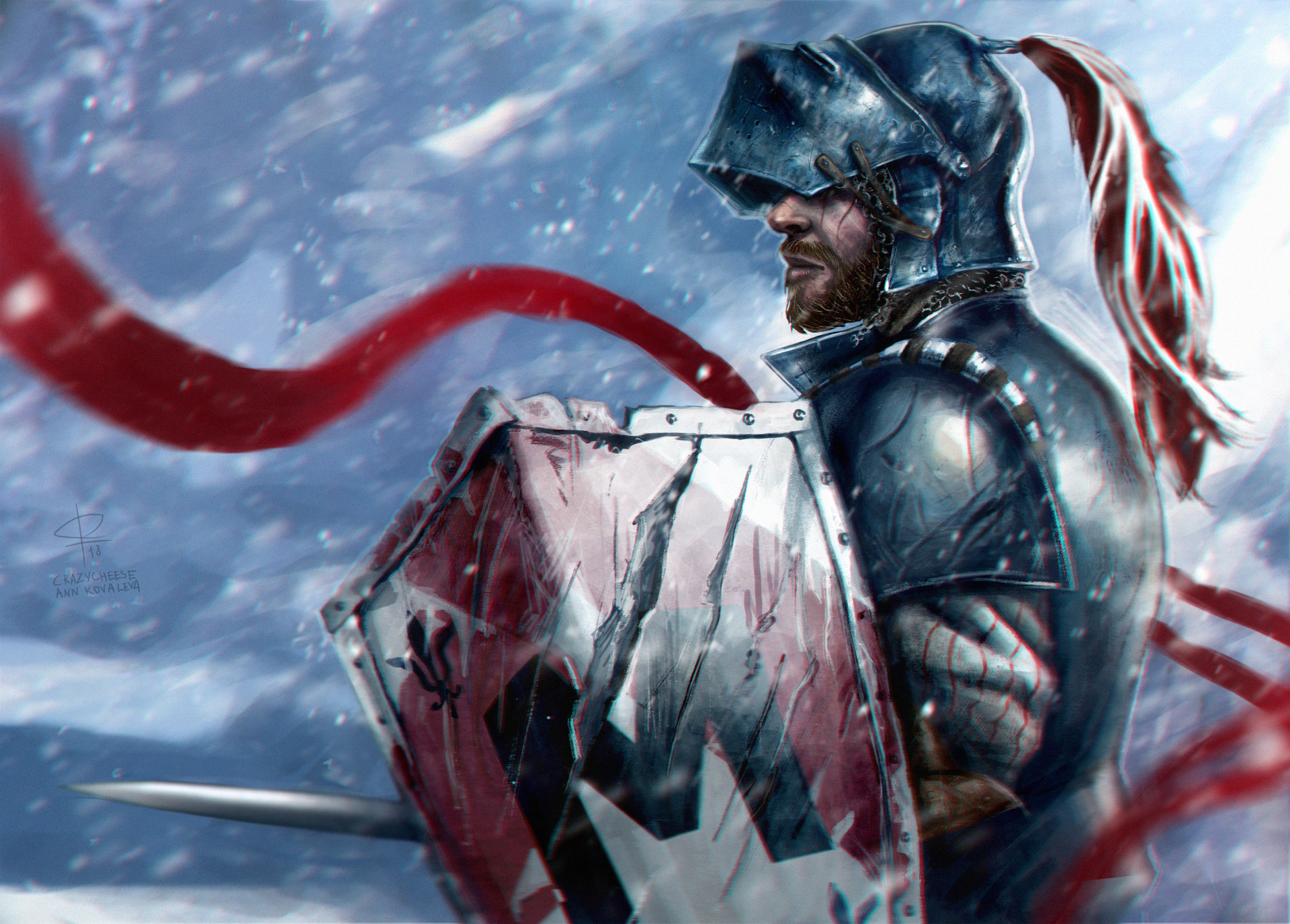 ArtStation - Winter wind. Medieval knight