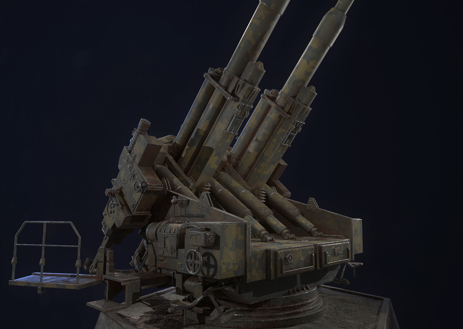 ArtStation - WWII German flak 40 zwilling