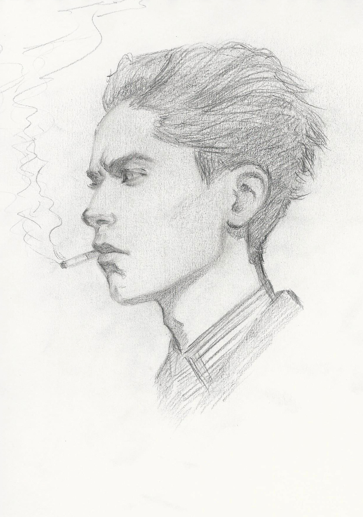 how to draw a boy smoking