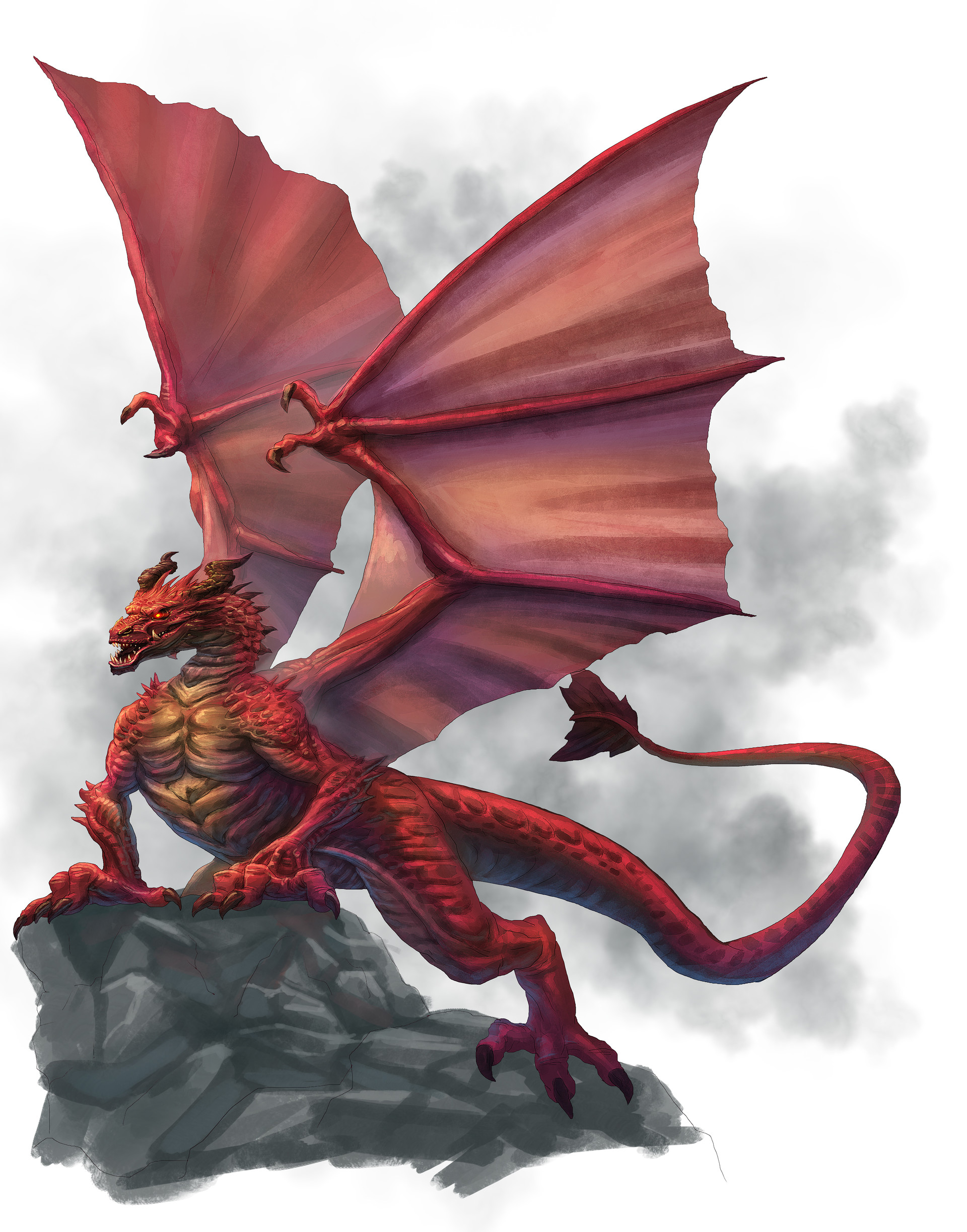 ArtStation - Quick red dragon