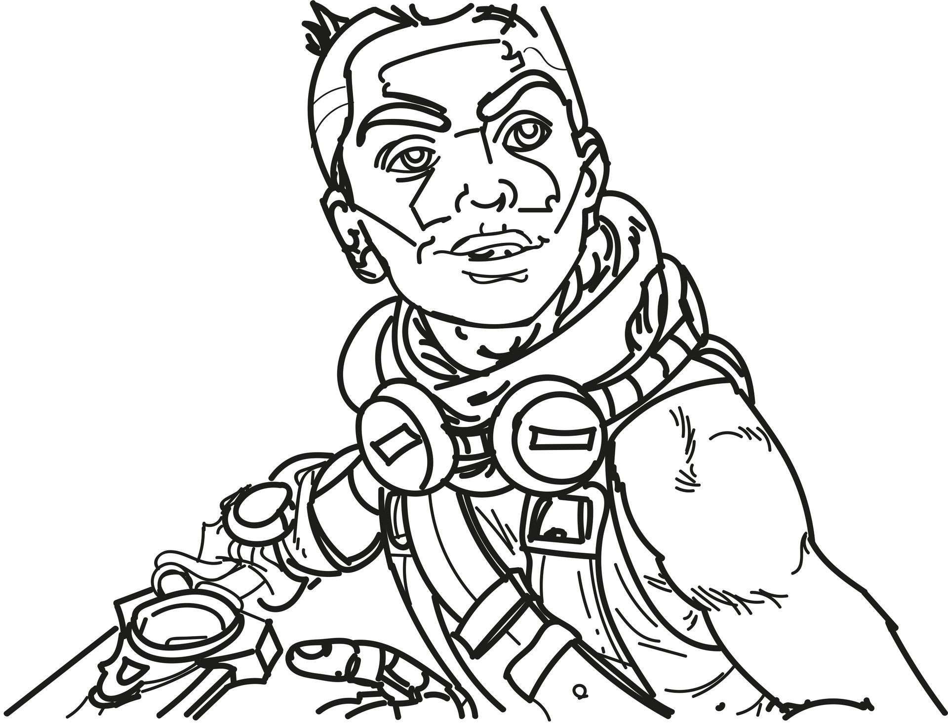 ArtStation - Ekko- line art fan