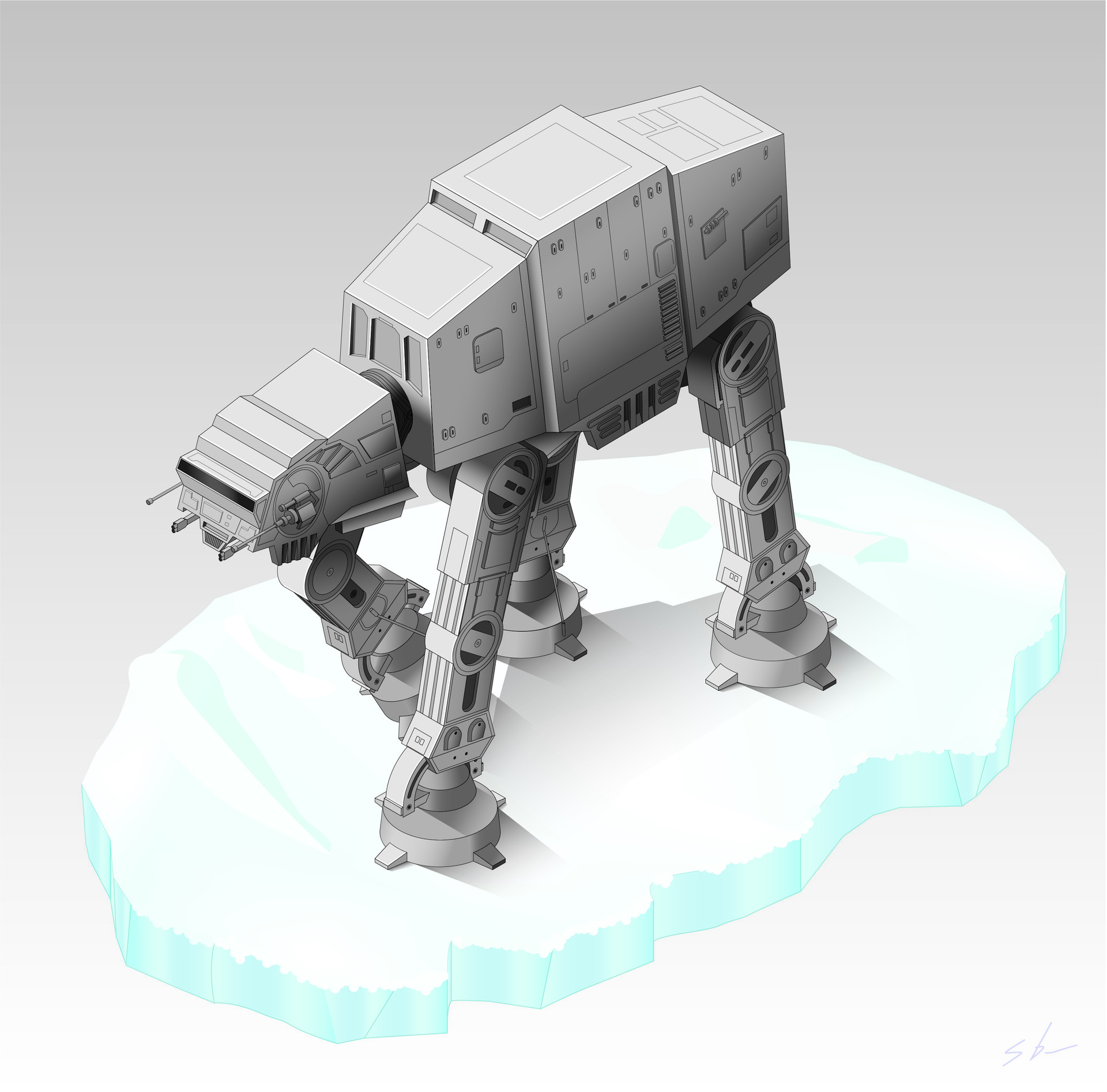 ArtStation - AT-AT Isometric Artwork