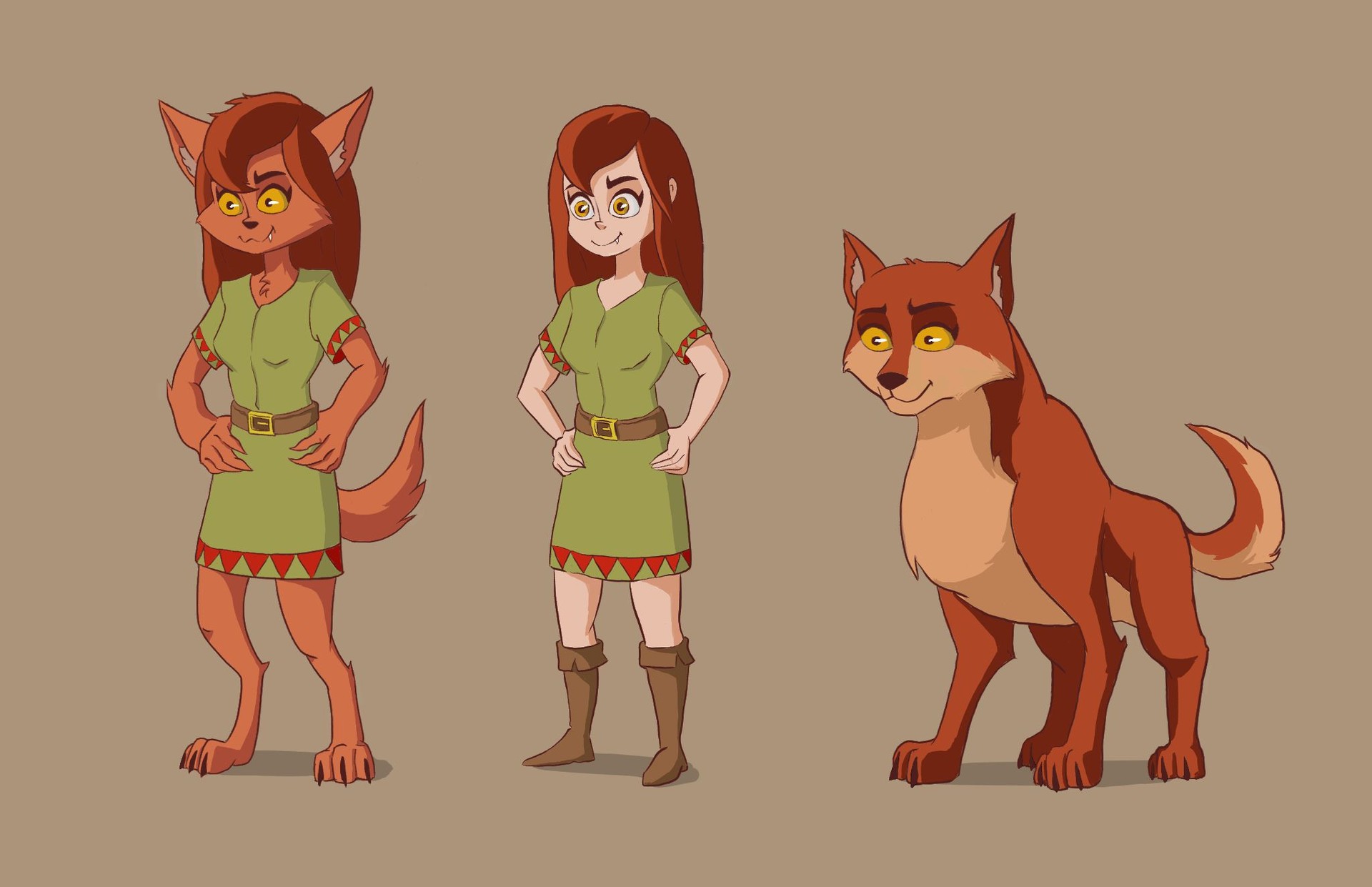 Cartoon Girl Werewolf