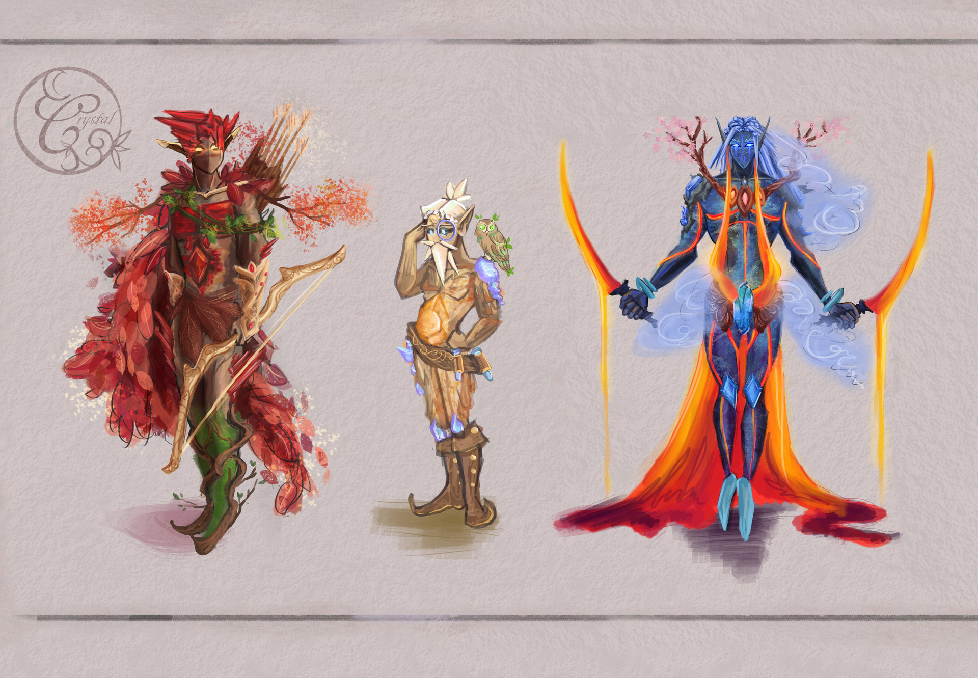 ArtStation - Crystal Elves - Archer, Cleric, Paladin