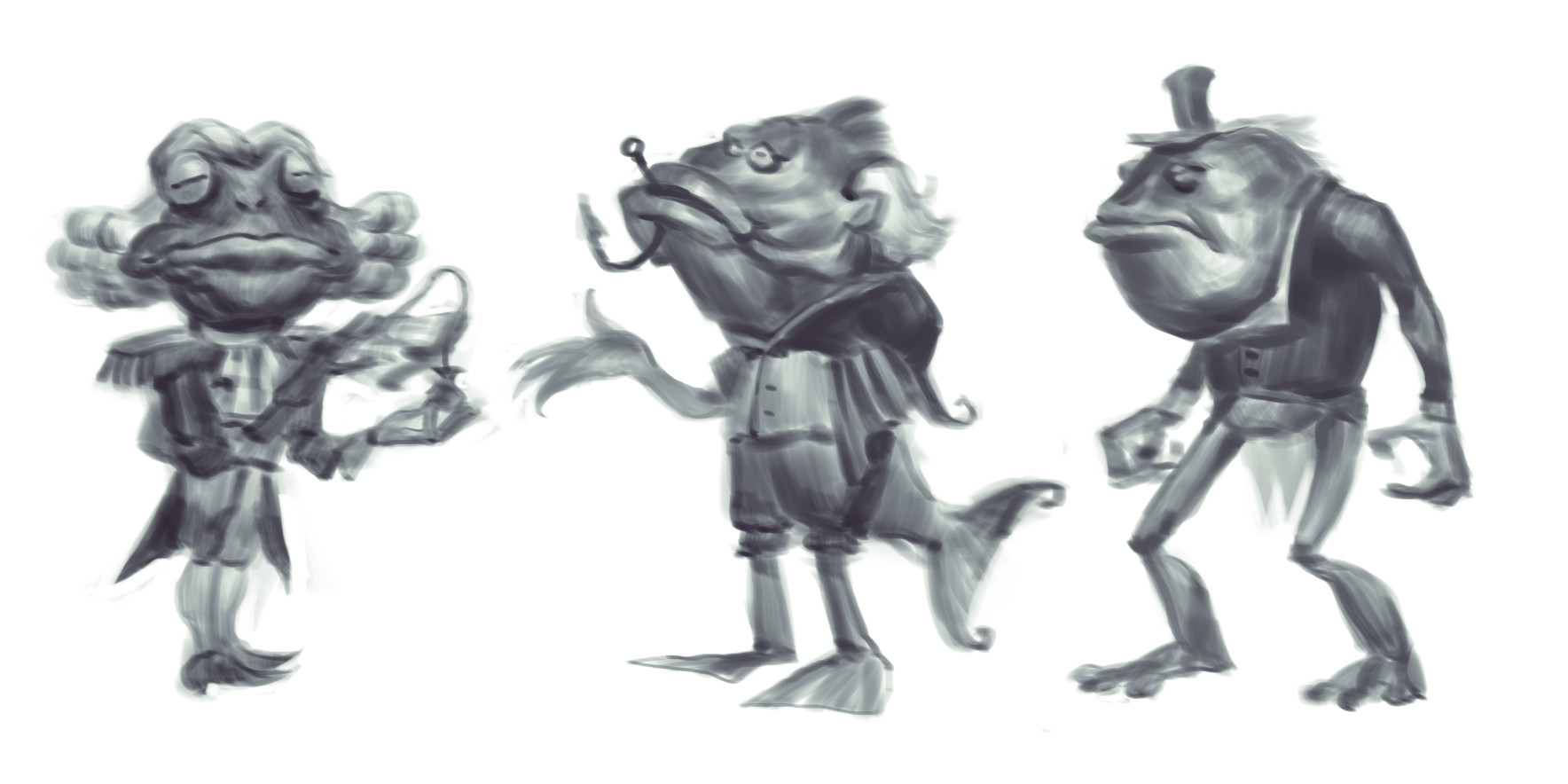 ArtStation - Greyscale character studies