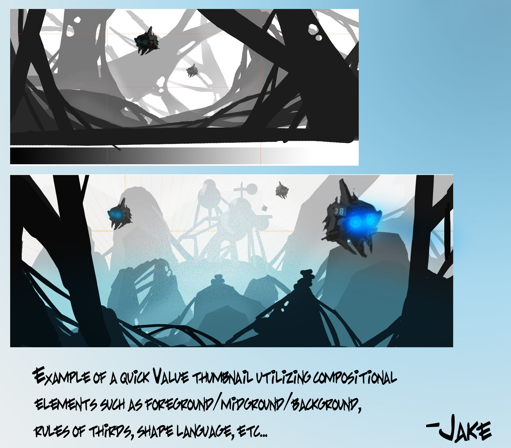 ArtStation - composition study, shape language