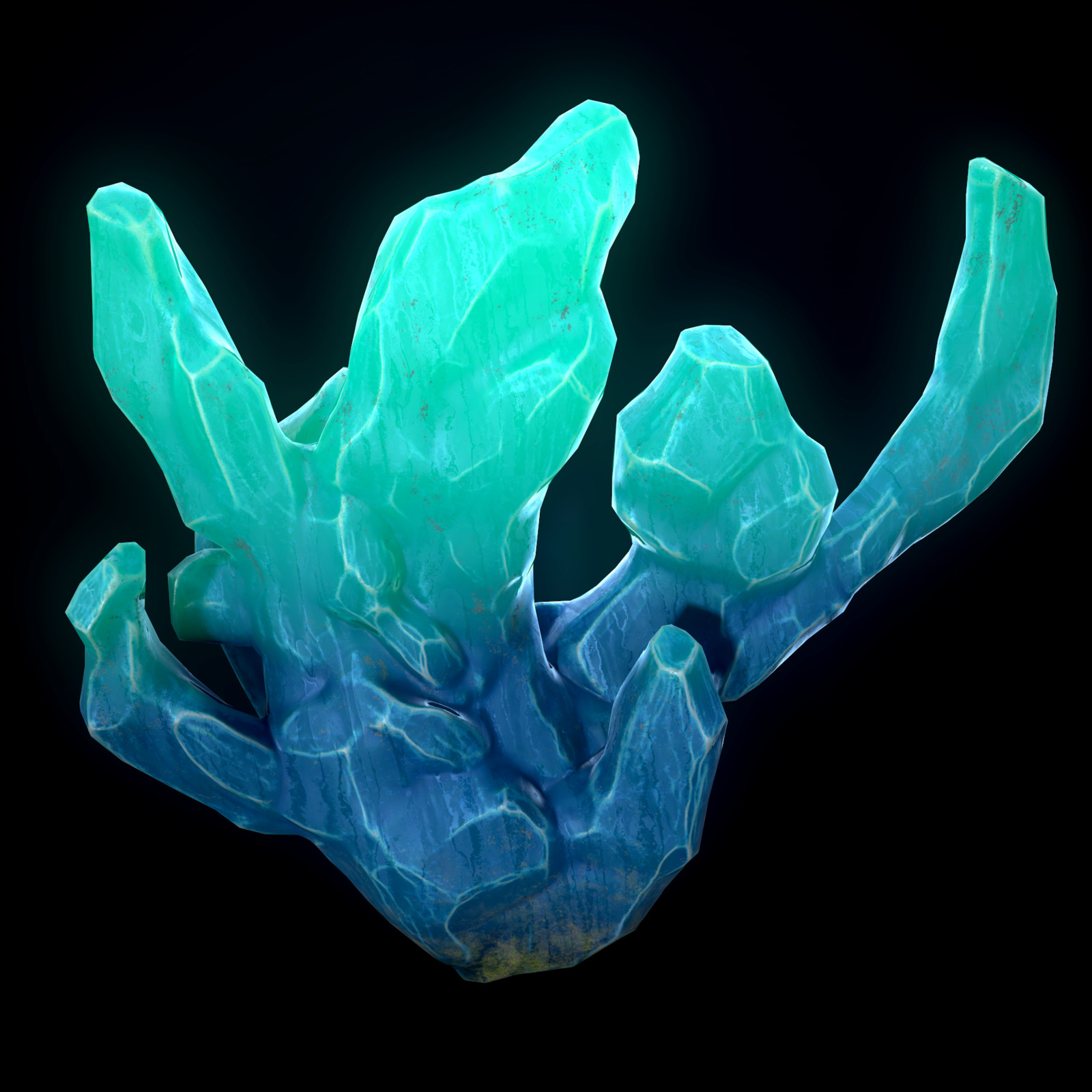 GroomTD/LookDev - Andrew Krivulya - Fantasy blue Crystals PBR game asset