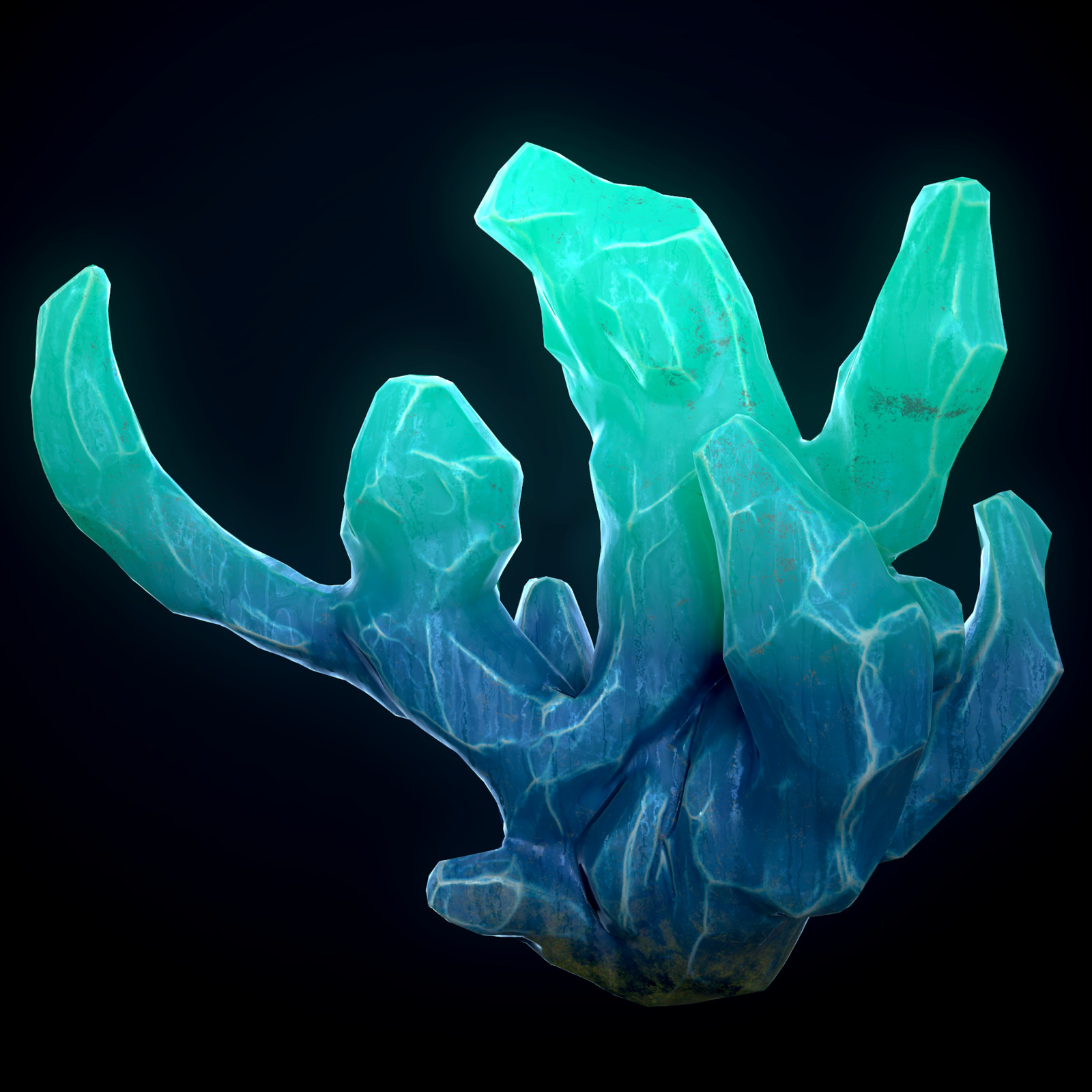 GroomTD/LookDev - Andrew Krivulya - Fantasy blue Crystals PBR game asset