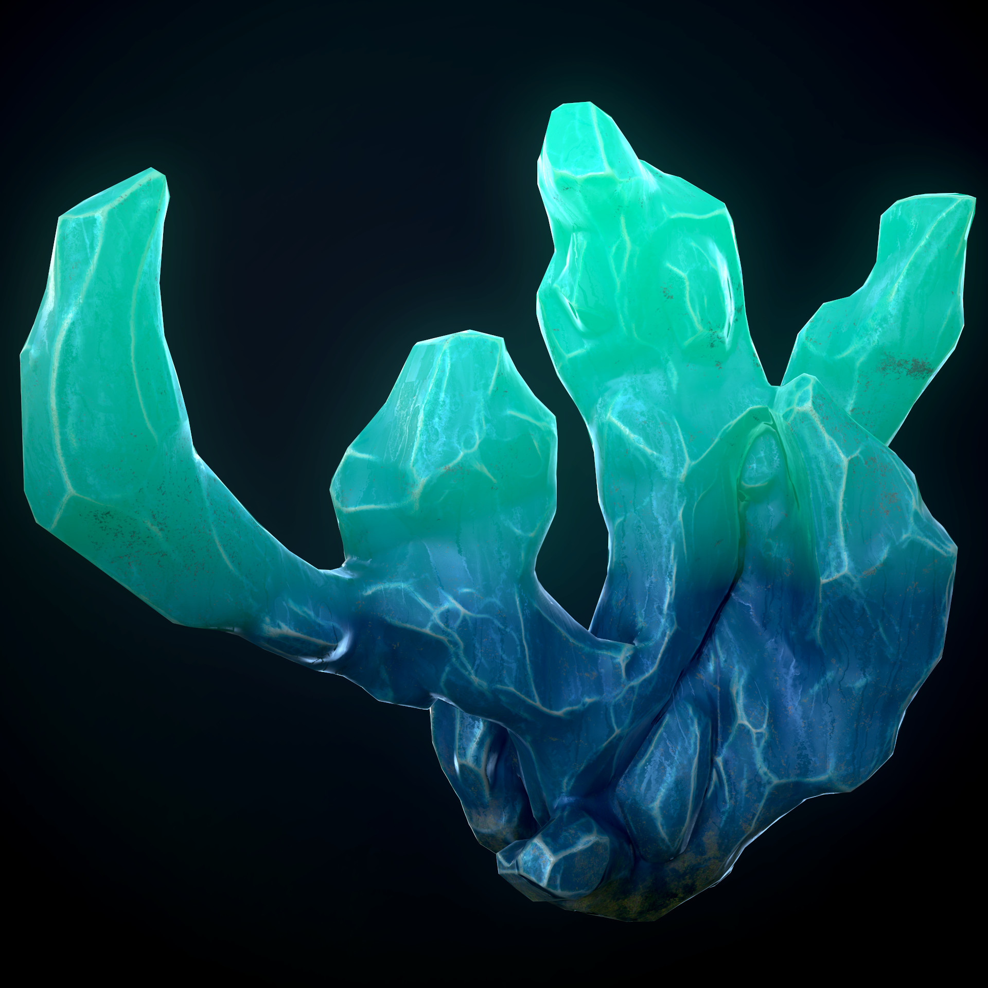 GroomTD/LookDev - Andrew Krivulya - Fantasy blue Crystals PBR game asset