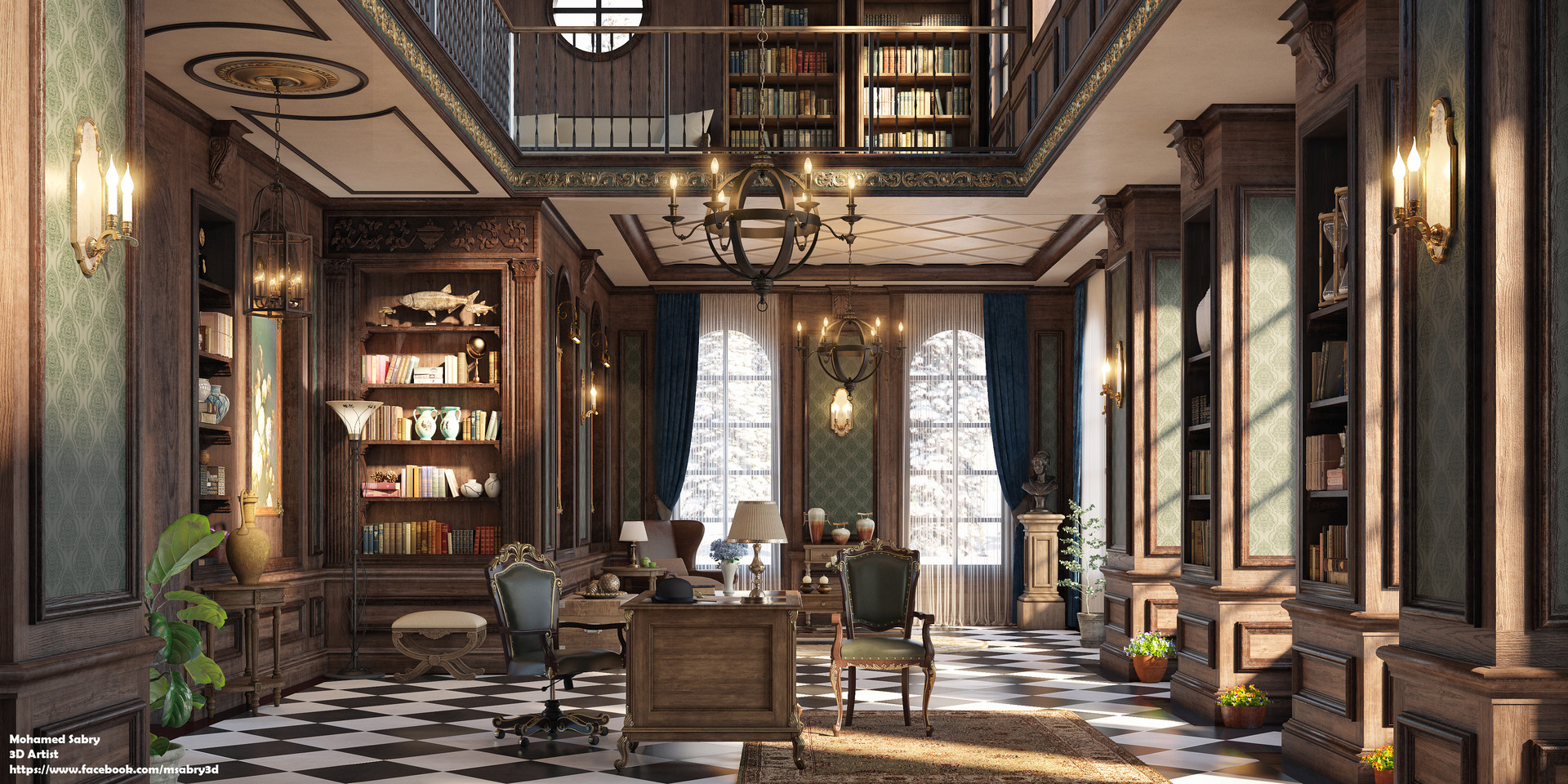 ArtStation - Vintage Library