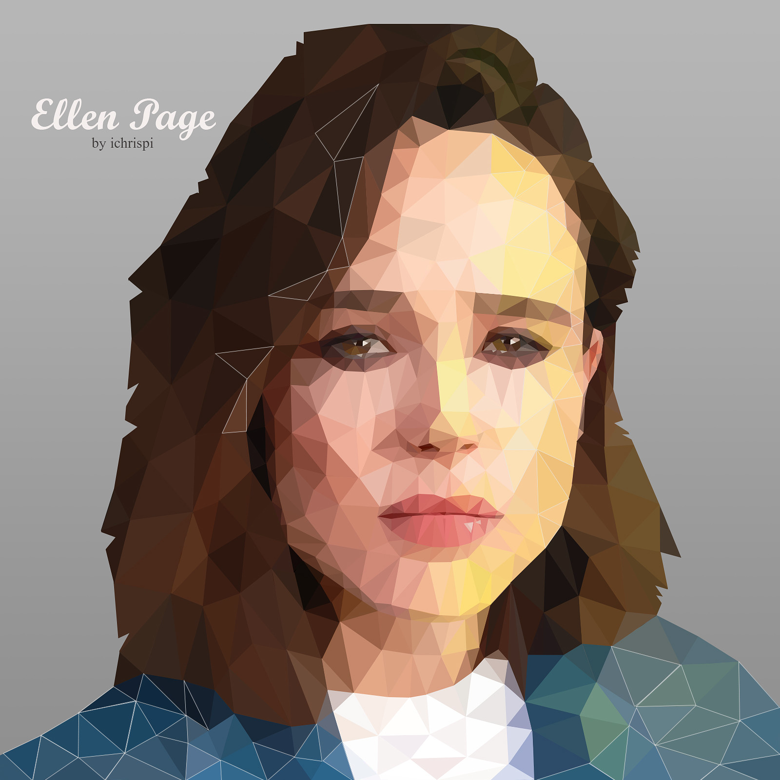 ArtStation - Ellen Page | Low poly portrait