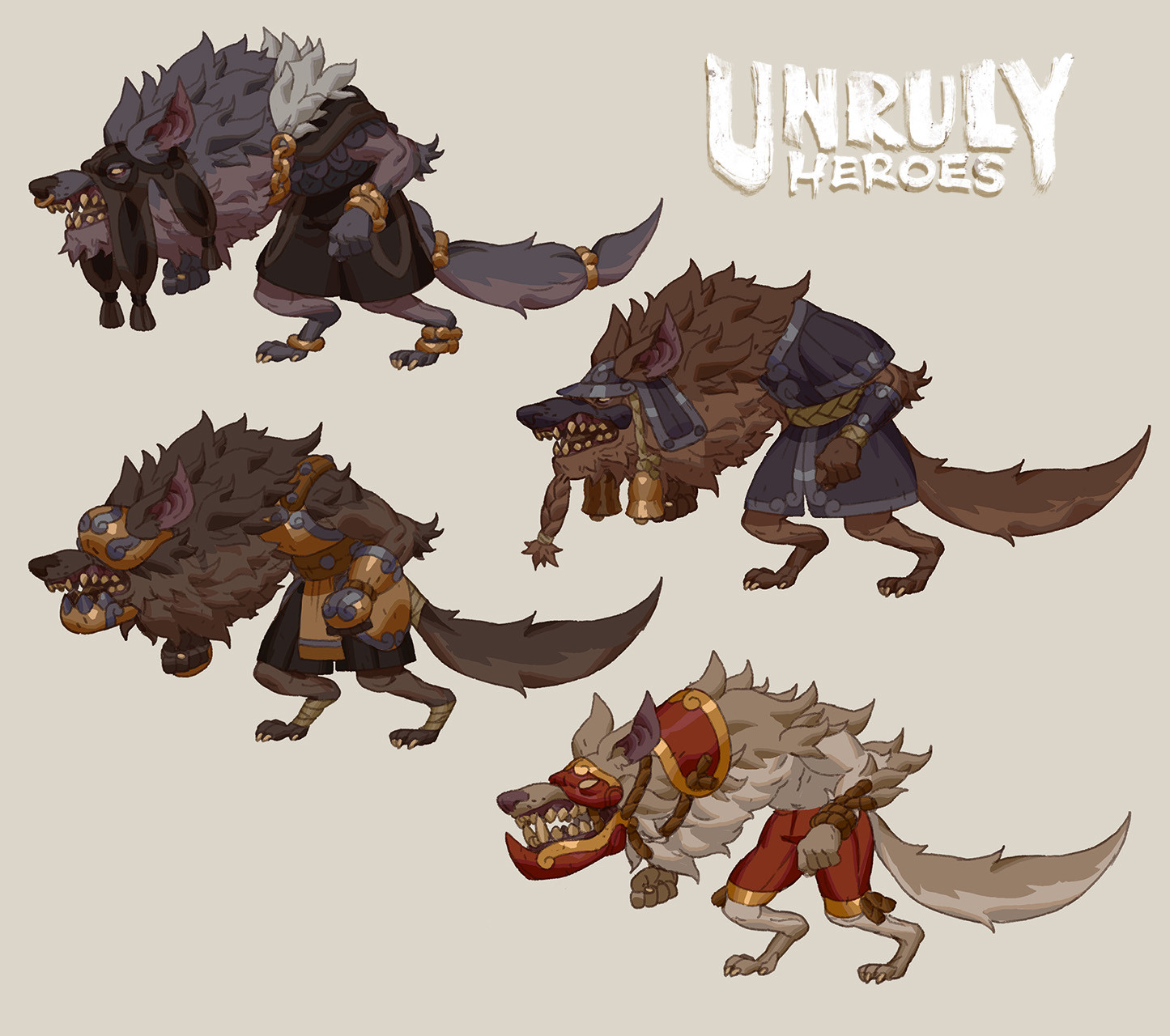 ArtStation - Unruly Heroes - Sketches - Wolves