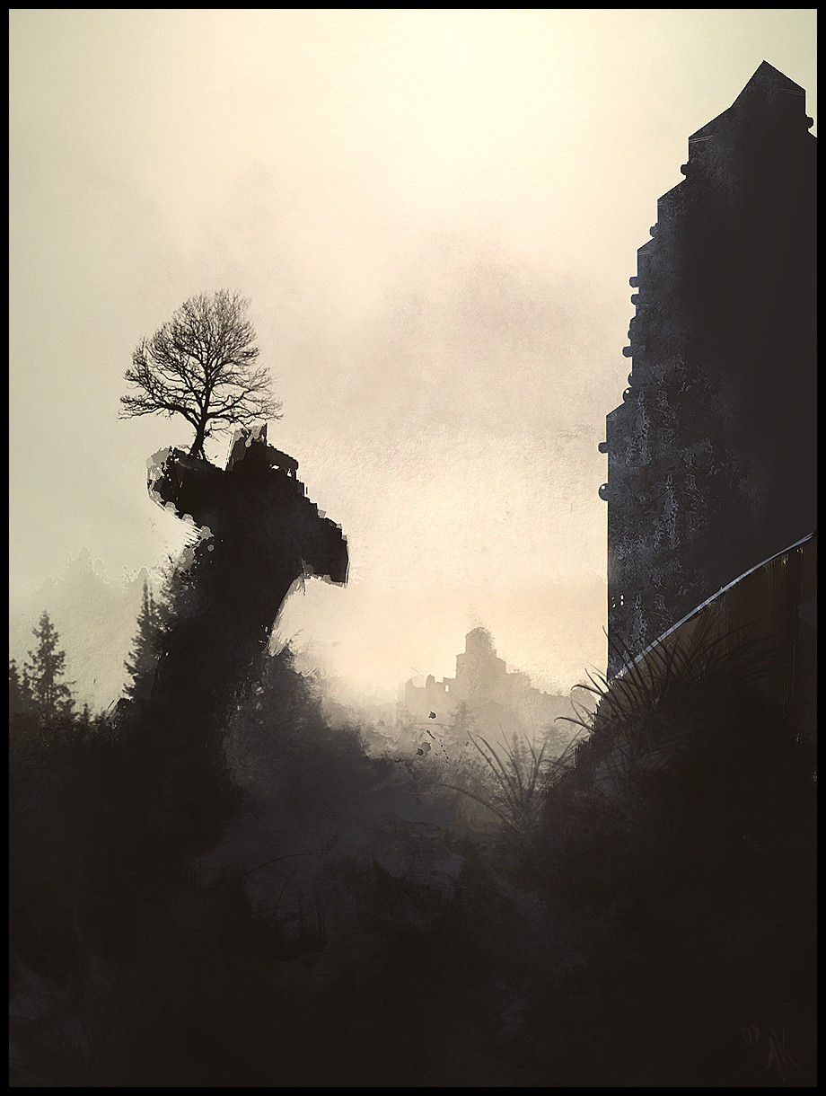 ArtStation - Rock and tree