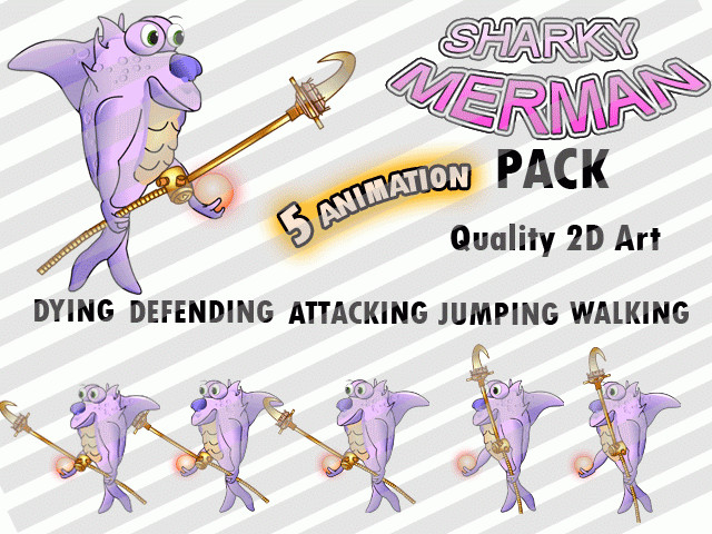 ArtStation - 2D Sharky Merman Animation Pack