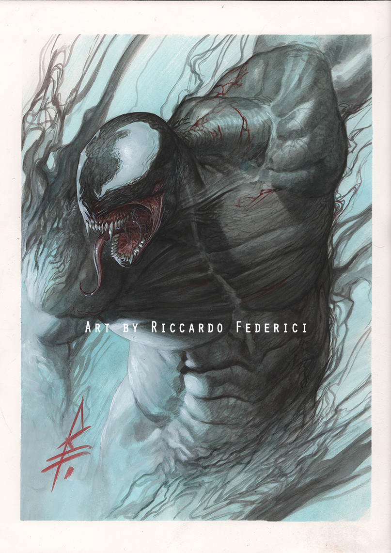 ArtStation - Painted sketch at Comics Convention: Venom (Marvel)