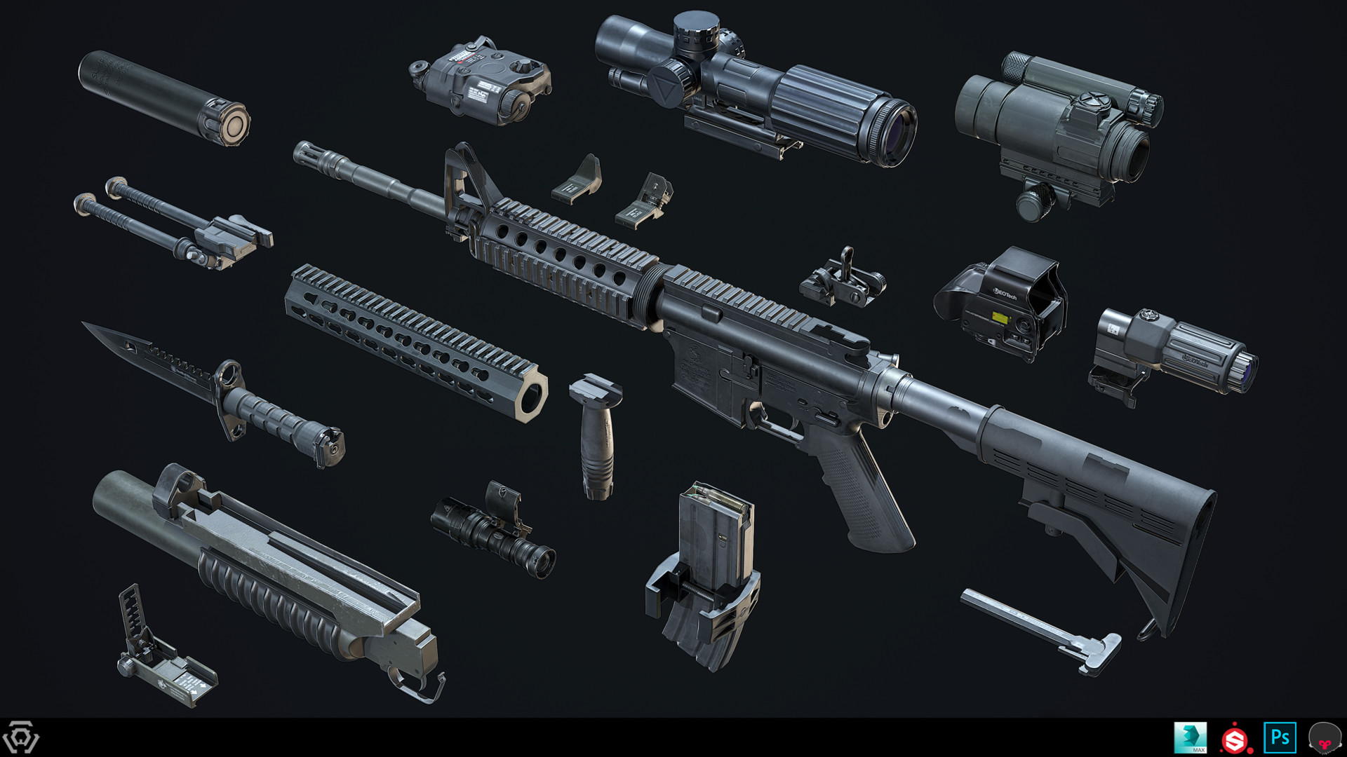 Duncan Reed - M4 Carbine with Attachments and Weapon Skins