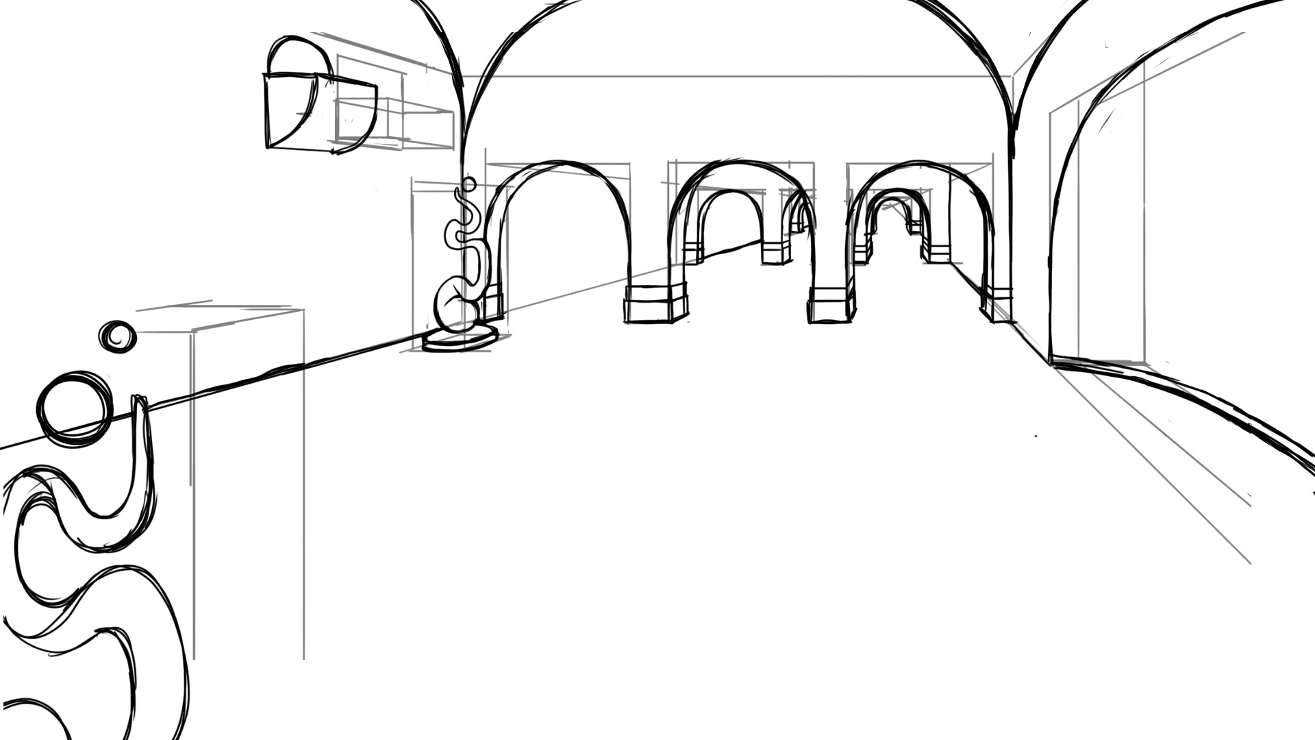 how to draw a ballroom