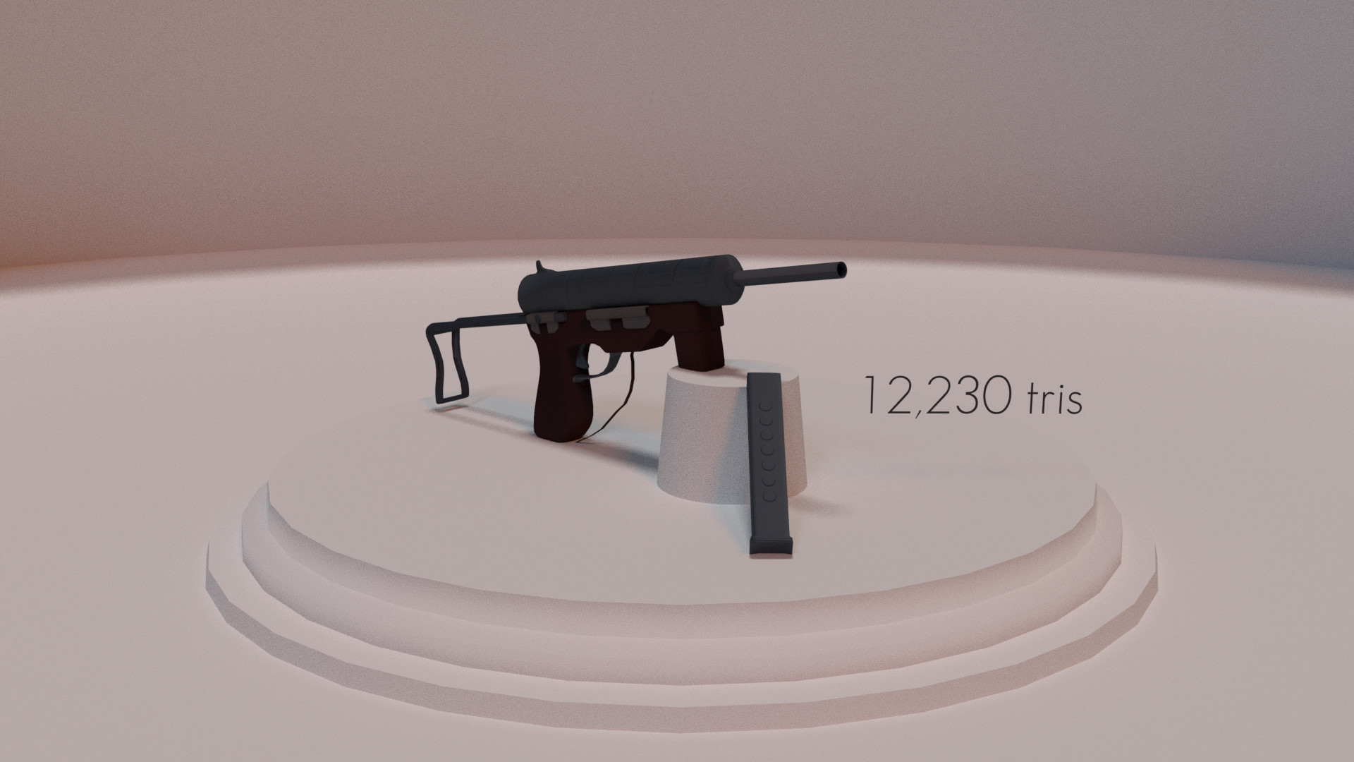 ArtStation - Low Poly WW2 Guns: Grease_M3, PP10-shotgun, Scoped Sniper ...