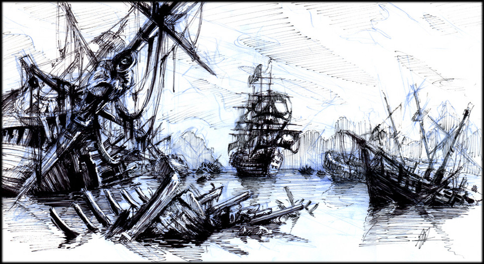 Ghost Ship Drawings