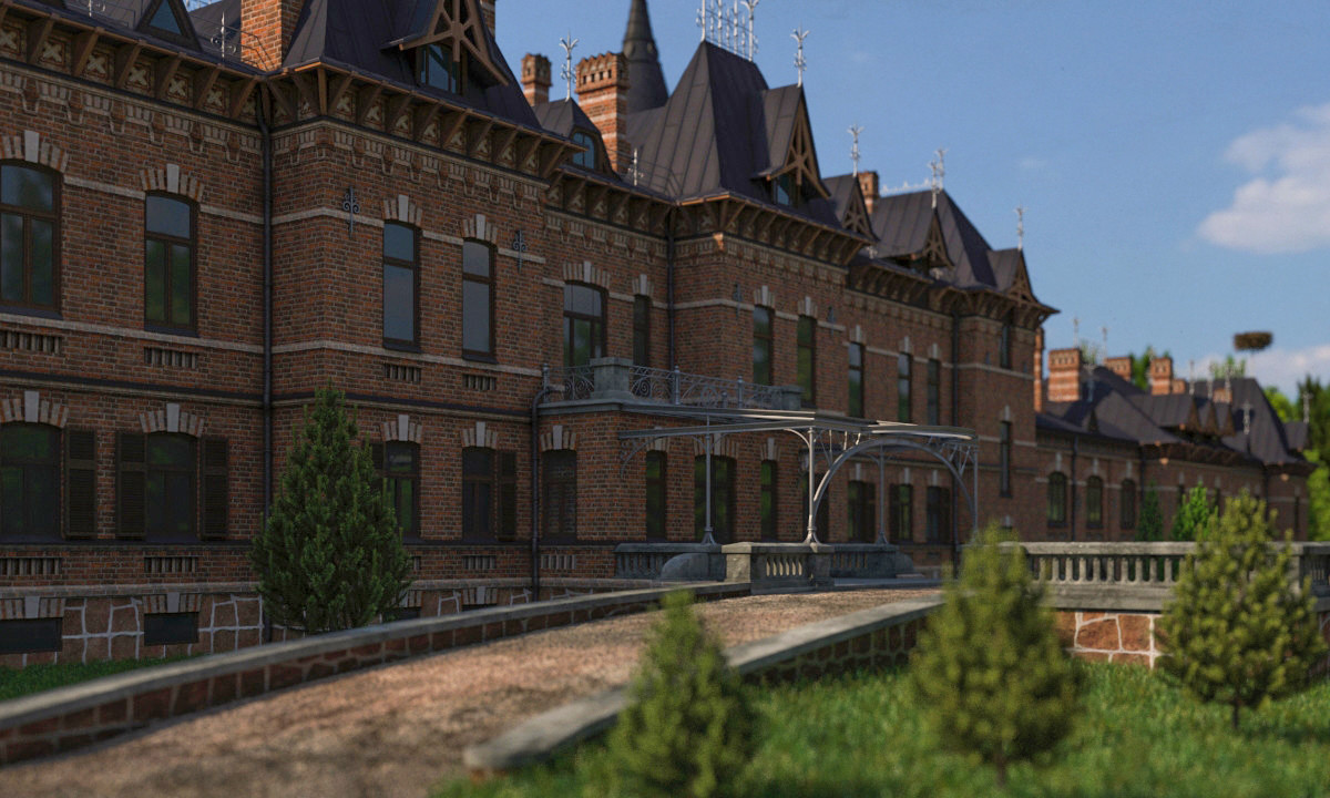 ArtStation - 3D reconstruction of The Tzar Palace in Białowieża